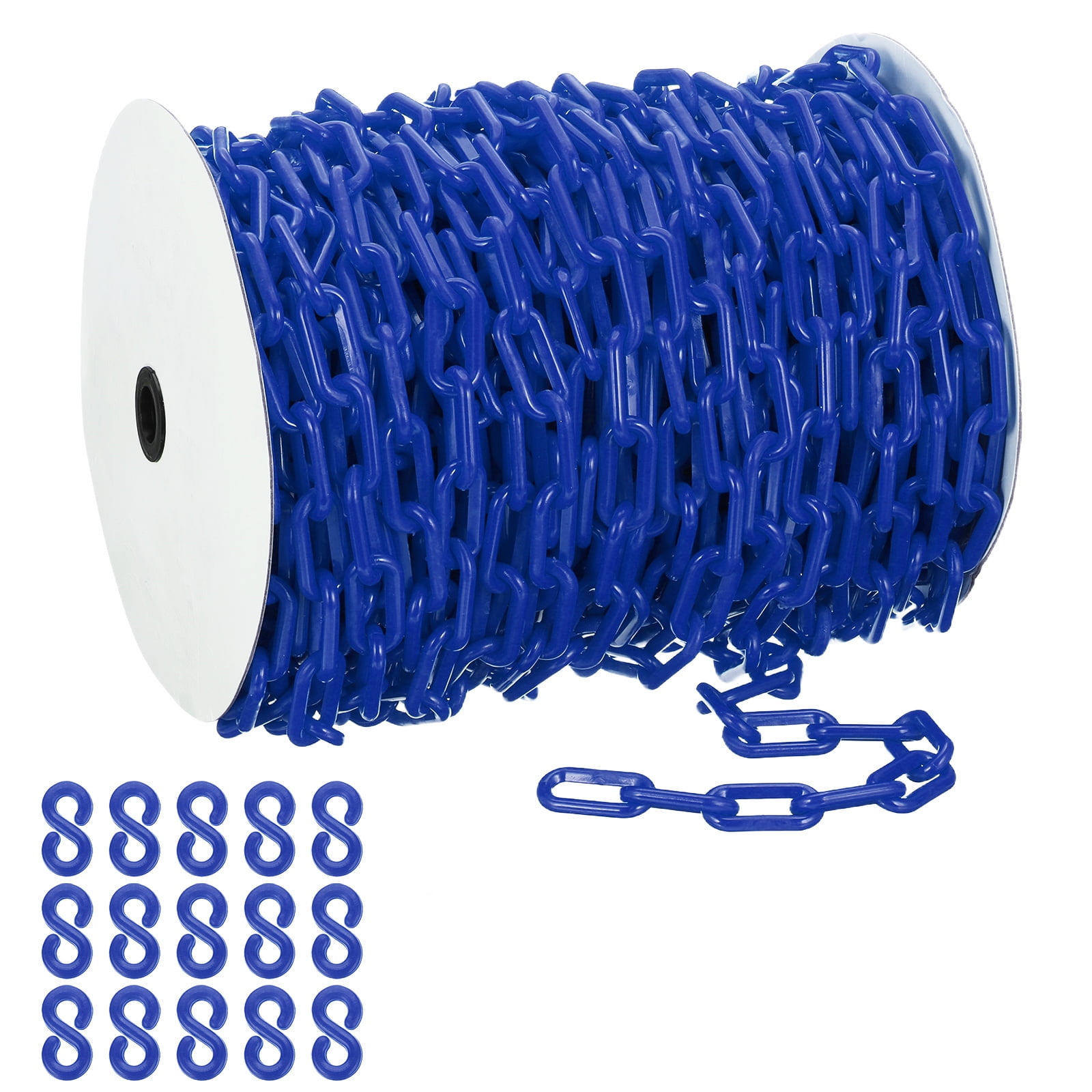 Uxcell Blue Plastic Chain, 164 ft 8mm Safety Barrier Chain for Crowd ...
