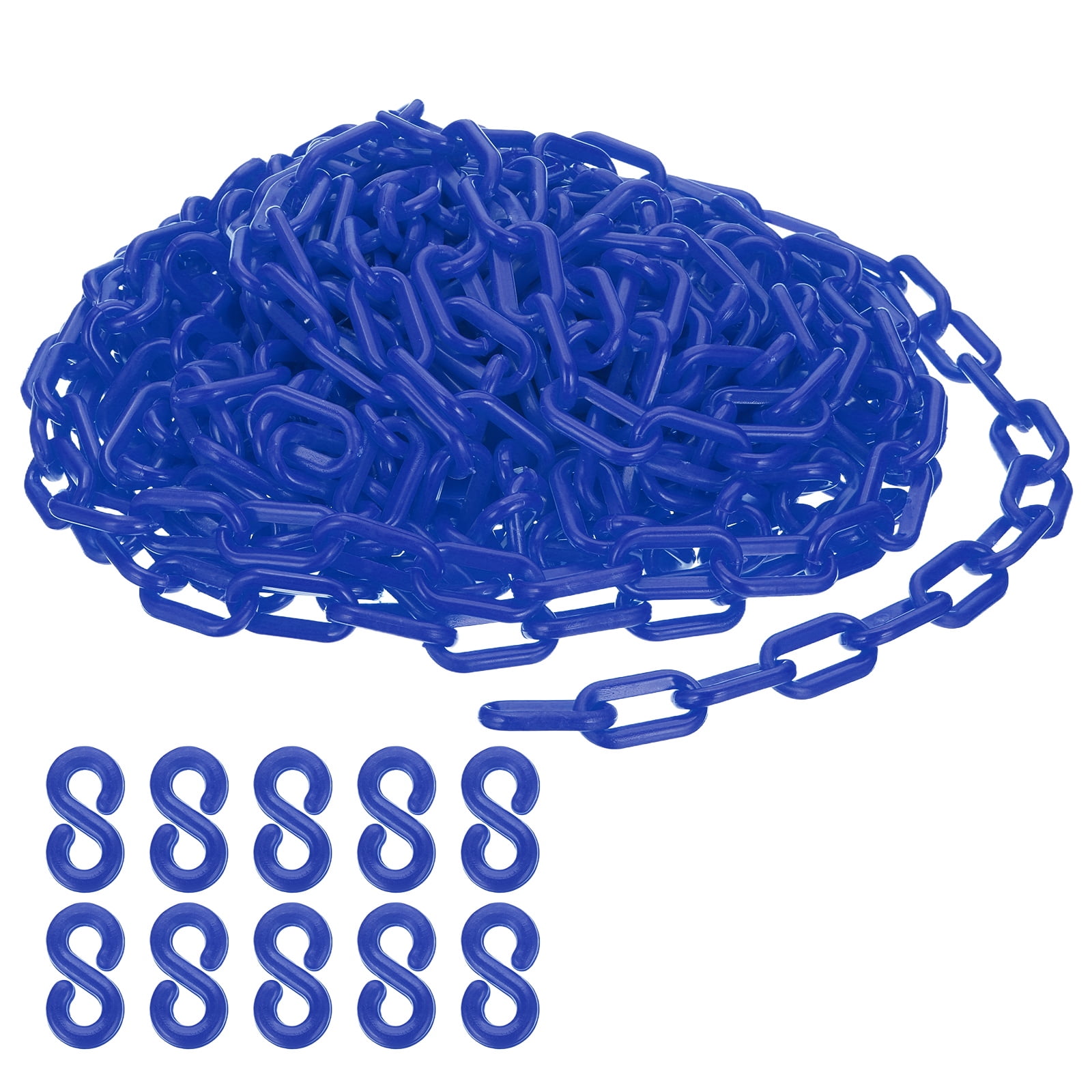 Uxcell Blue Plastic Chain, 39 ft 6mm Safety Barrier Chain for Crowd ...