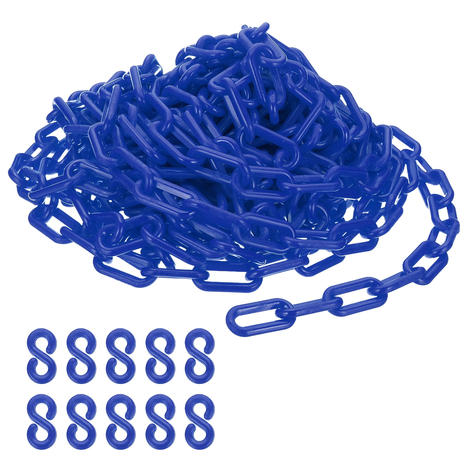 Uxcell Blue Plastic Chain, 39 ft 8mm Safety Barrier Chain for Crowd ...