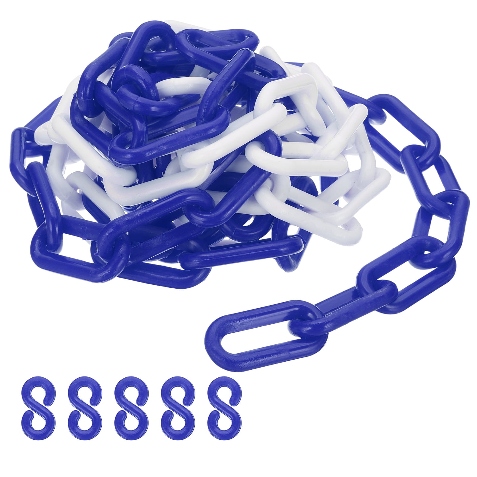 Uxcell Blue/White Plastic Chain, 10 ft 8mm Safety Barrier Chain for ...
