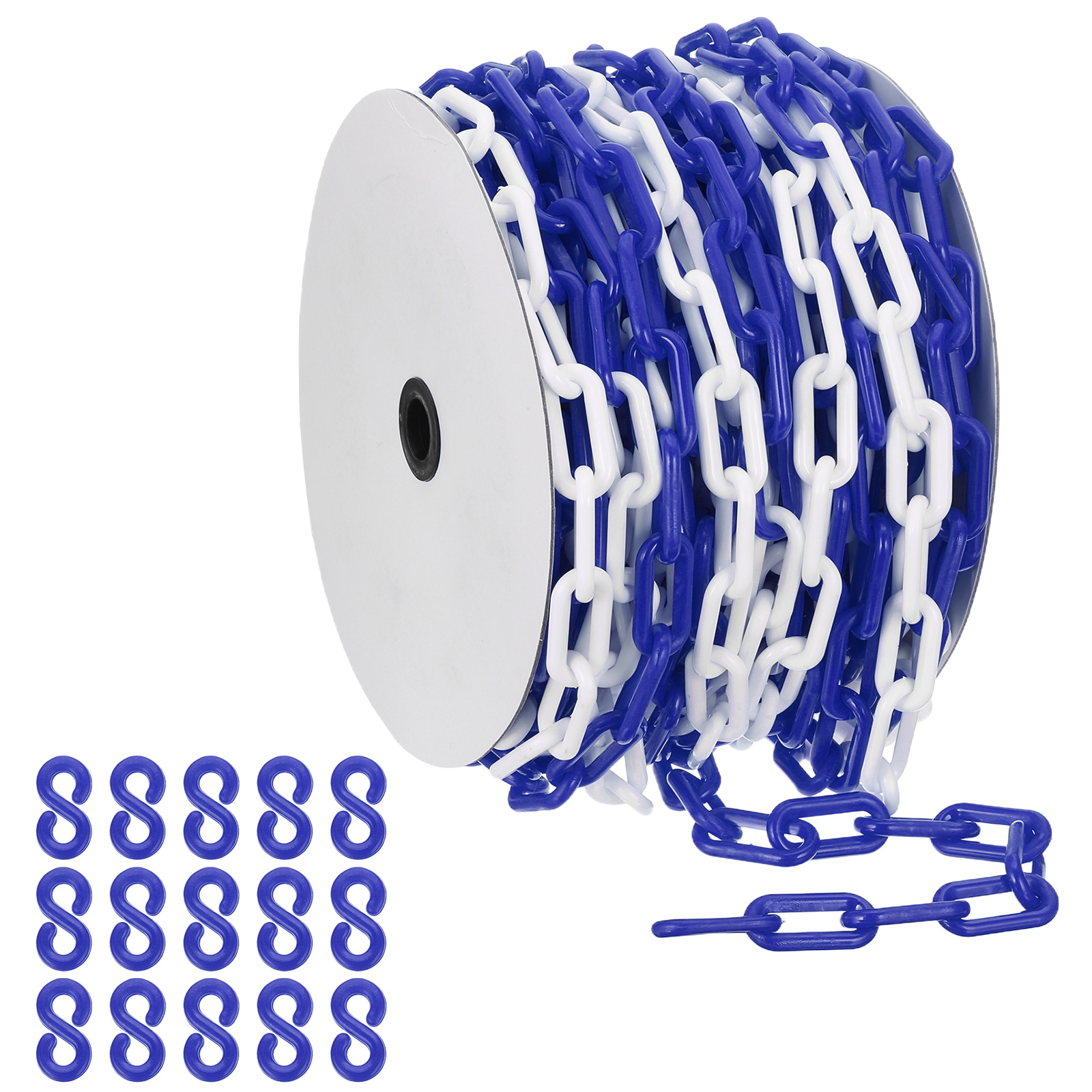 Uxcell Blue/White Plastic Chain, 115 ft 8mm Safety Barrier Chain for ...