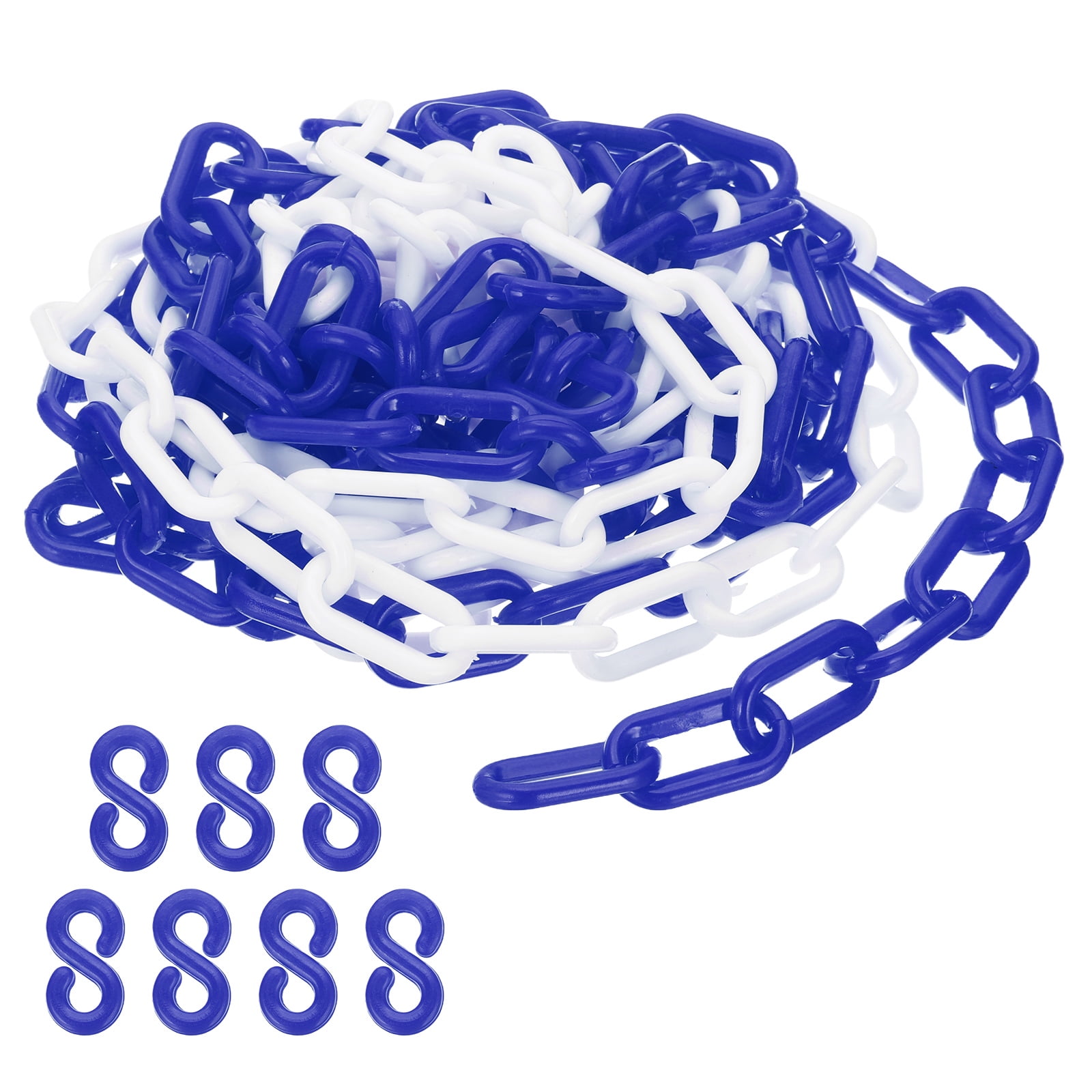 Uxcell Blue/White Plastic Chain, 16 ft 6mm Safety Barrier Chain for ...