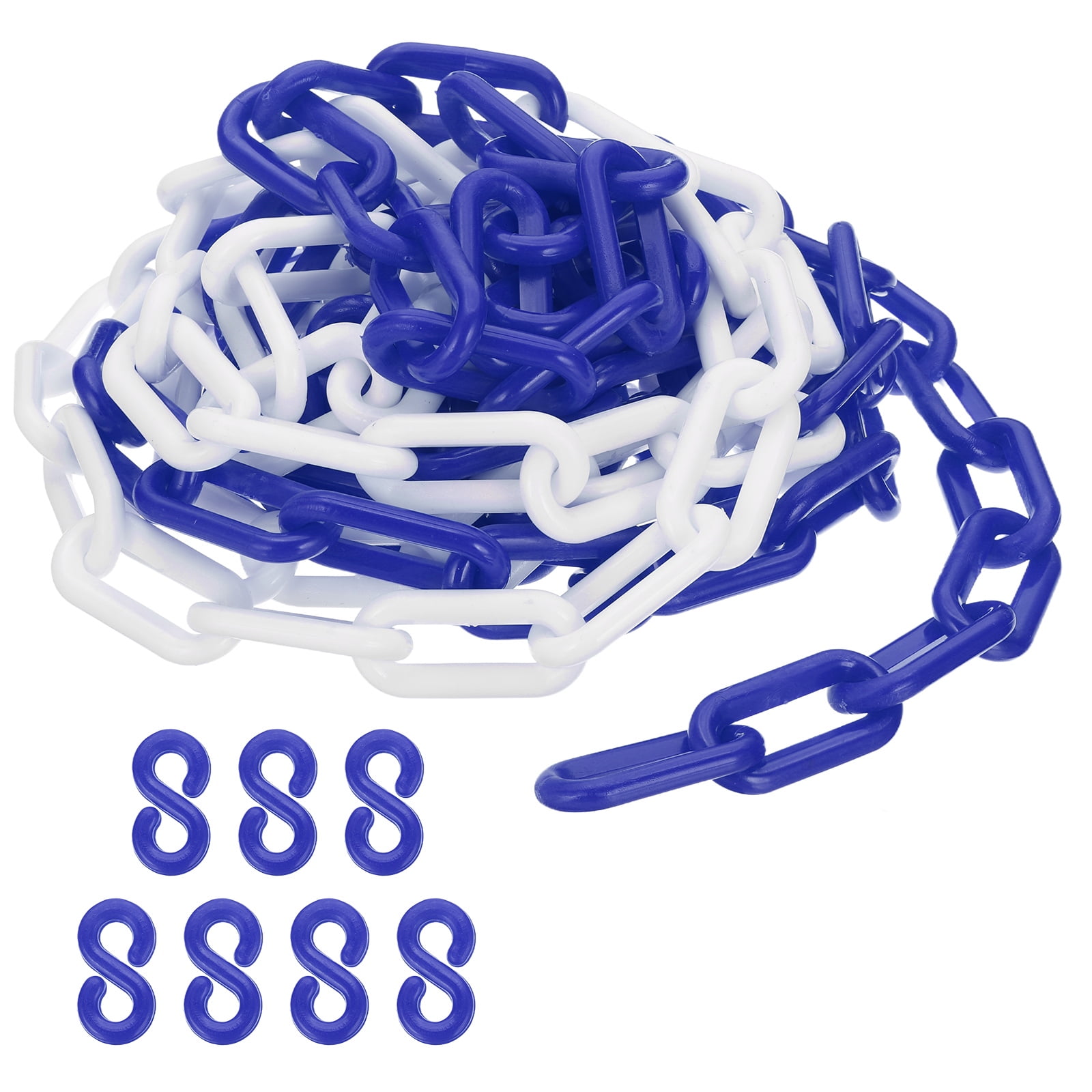 Uxcell Blue/White Plastic Chain, 16 ft 8mm Safety Barrier Chain for ...