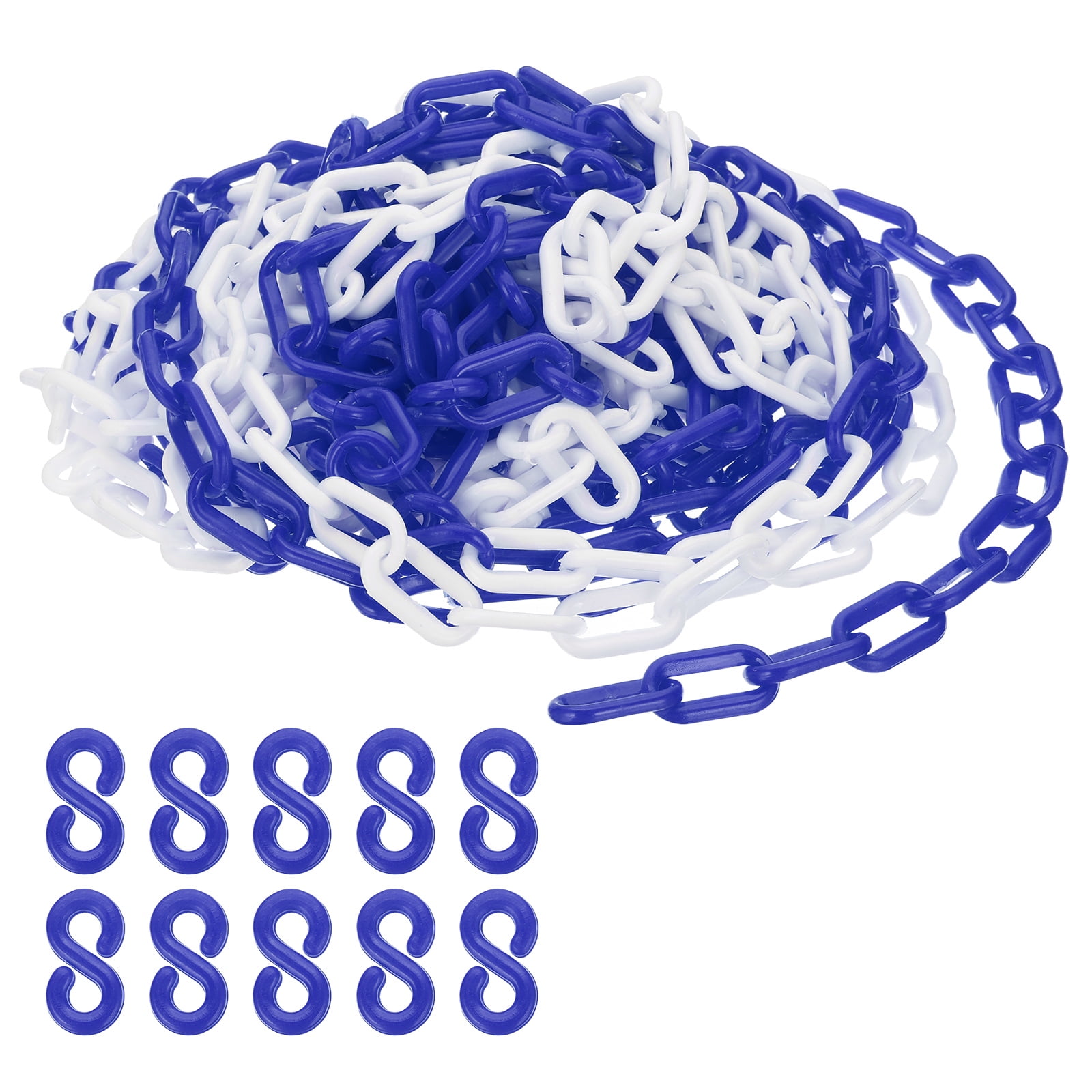 Uxcell Blue/White Plastic Chain, 39 ft 6mm Safety Barrier Chain for ...