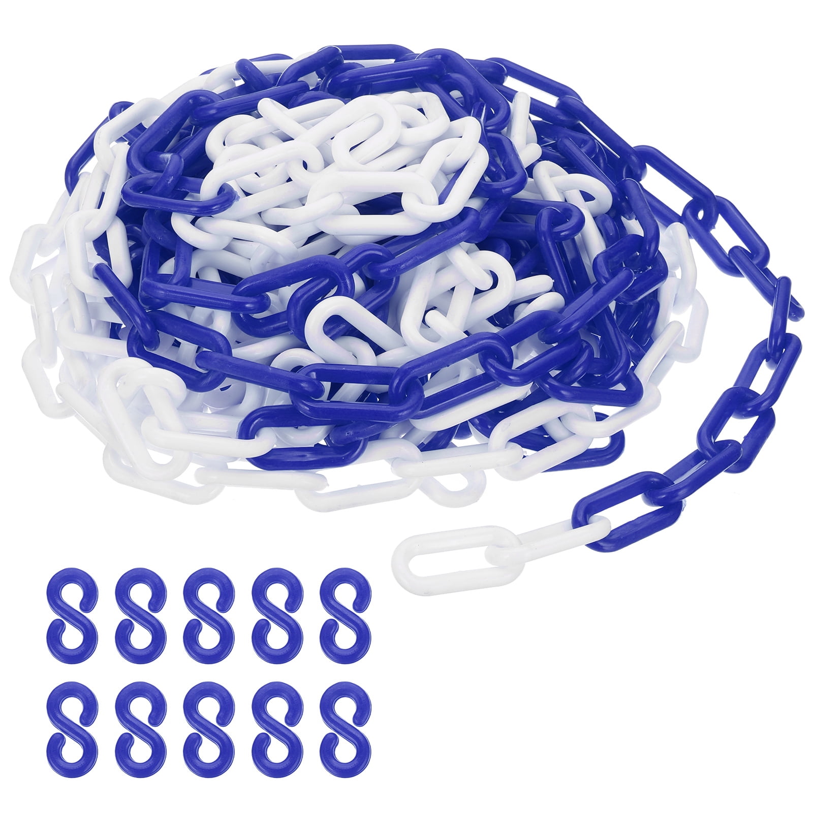 Uxcell Blue/White Plastic Chain, 39 ft 8mm Safety Barrier Chain for ...