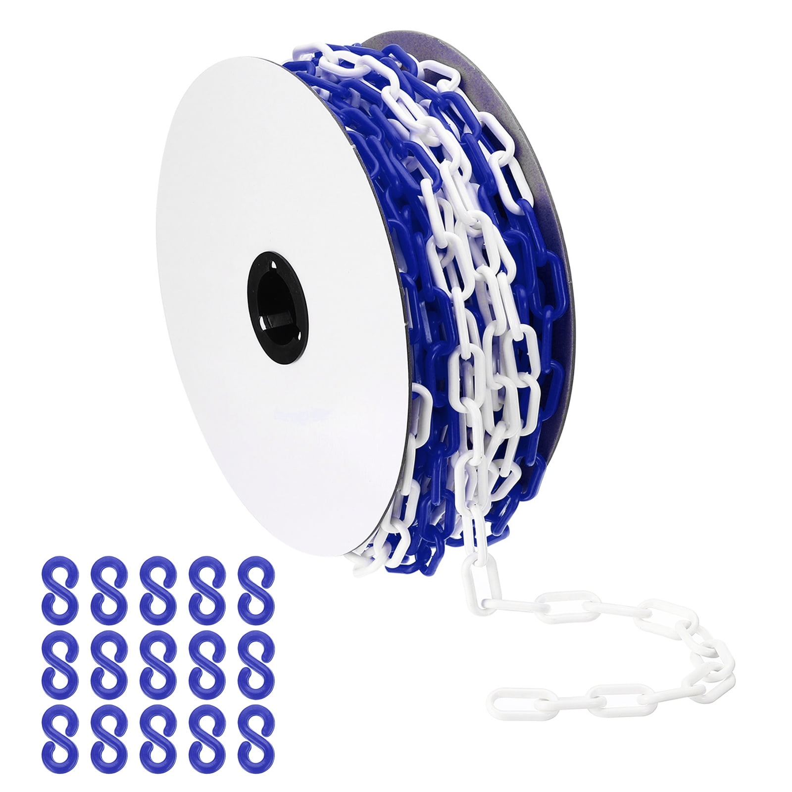 Uxcell Blue/White Plastic Chain, 92 ft 6mm Safety Barrier Chain for ...