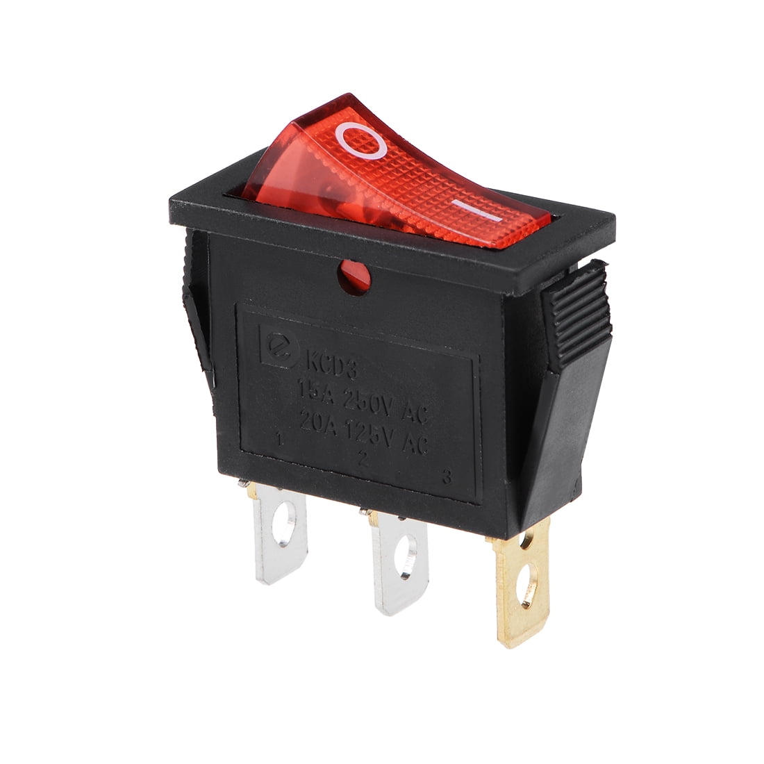 Uxcell Boat Rocker Switch Red LED Light DC 12/24V Toggle Switch ON/OFF ...