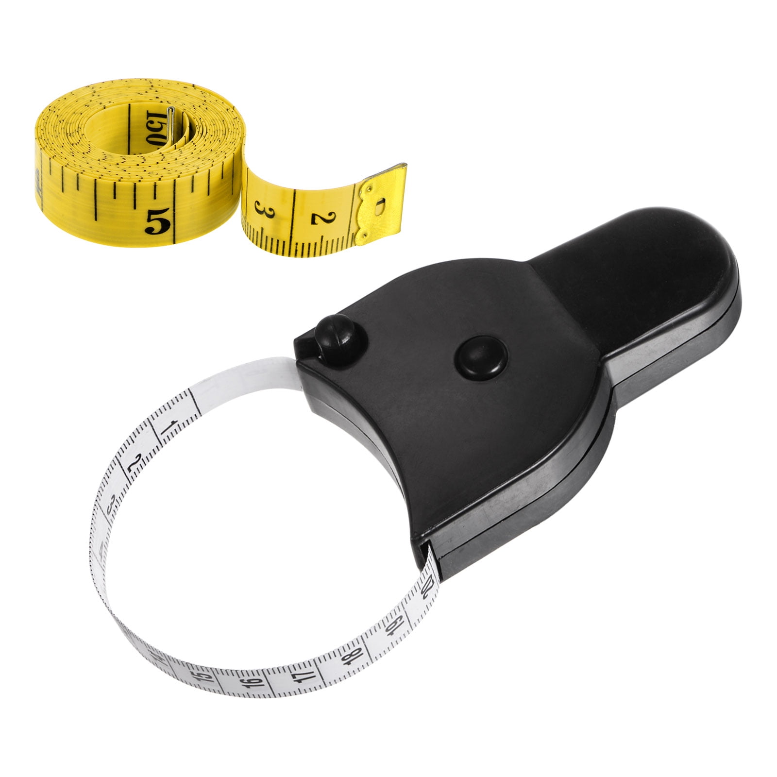 Uxcell Body Measure Tape 150cm Metric Black Retractable Measuring Tape ...