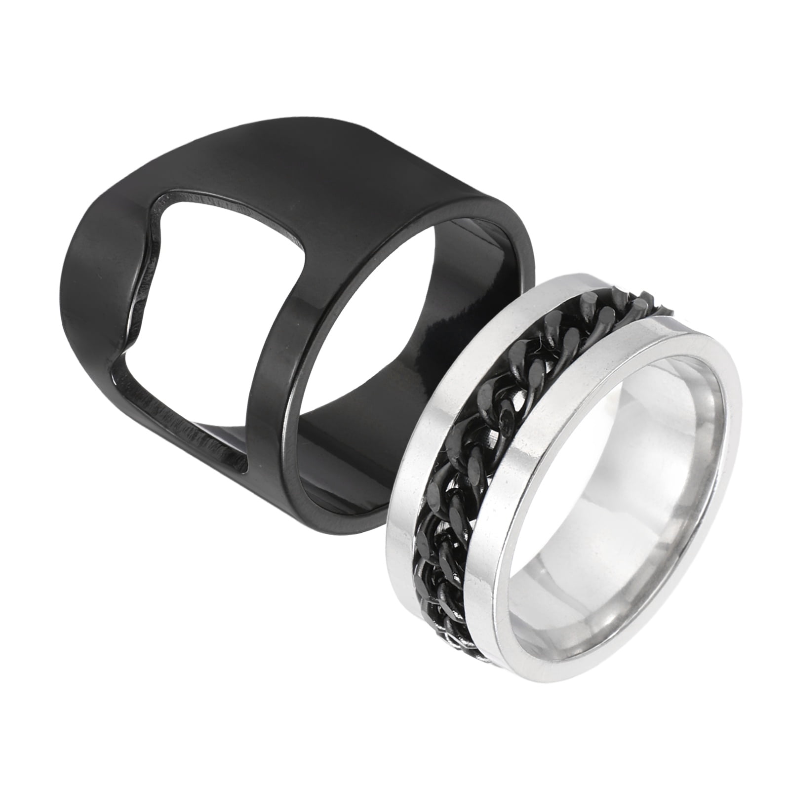 Uxcell Bottle Opener Rings Set, Titanium Steel Spinner Chain Ring ...