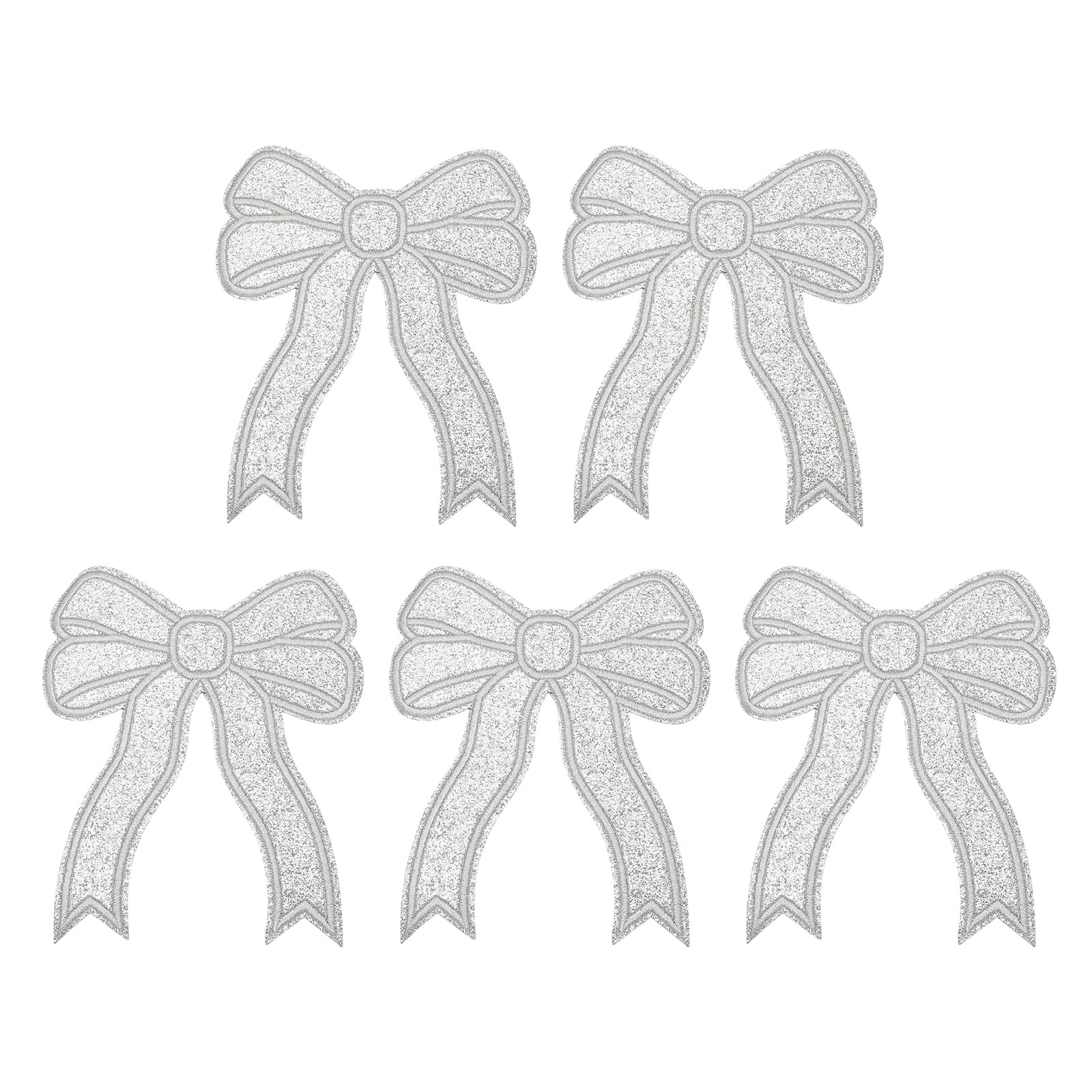 Uxcell Bow Iron on Patches, Sequin Bow Embroidered Patches Cute Fabric ...