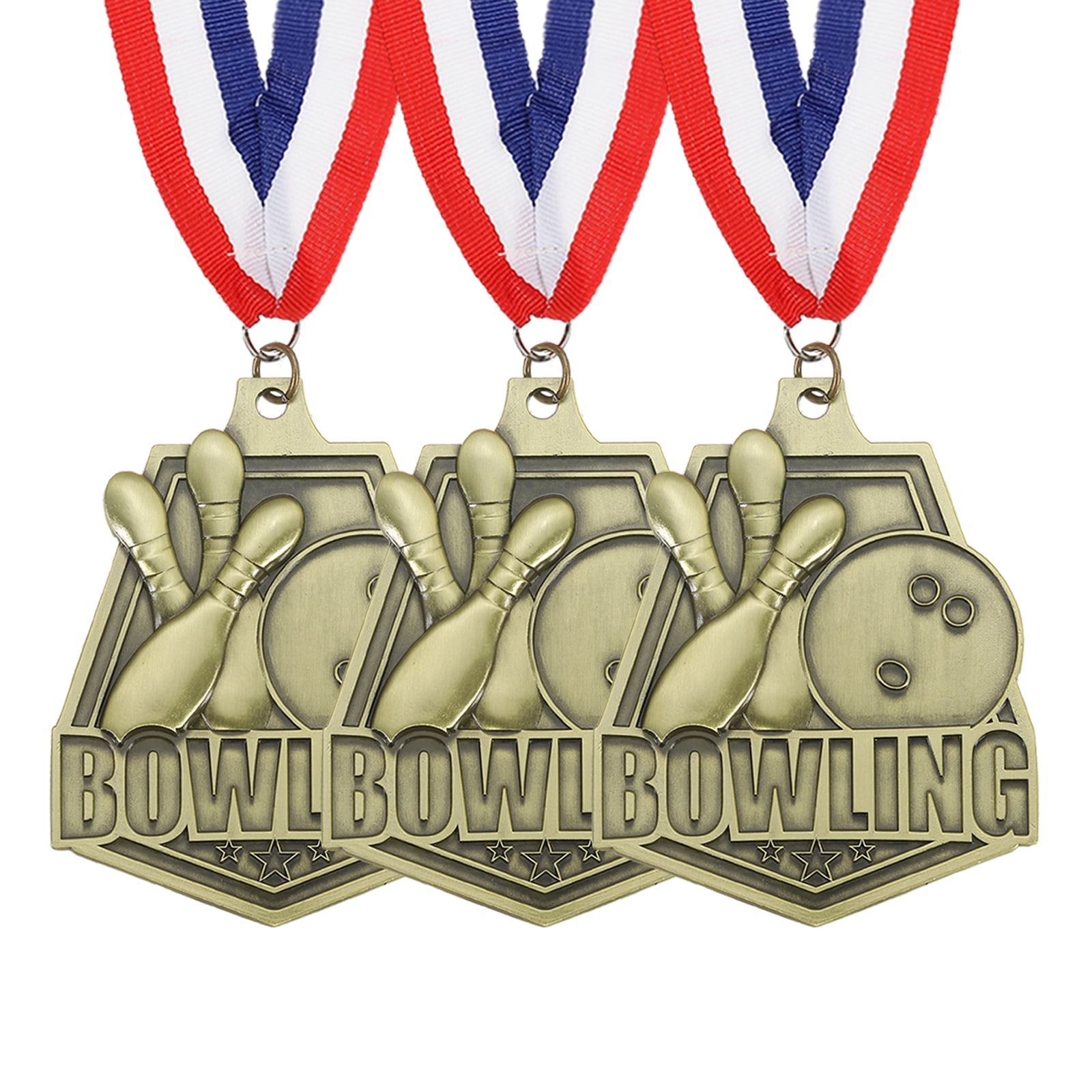 Uxcell Bowling Games Embossing Award Medals with Ribbons, Winner Medals ...