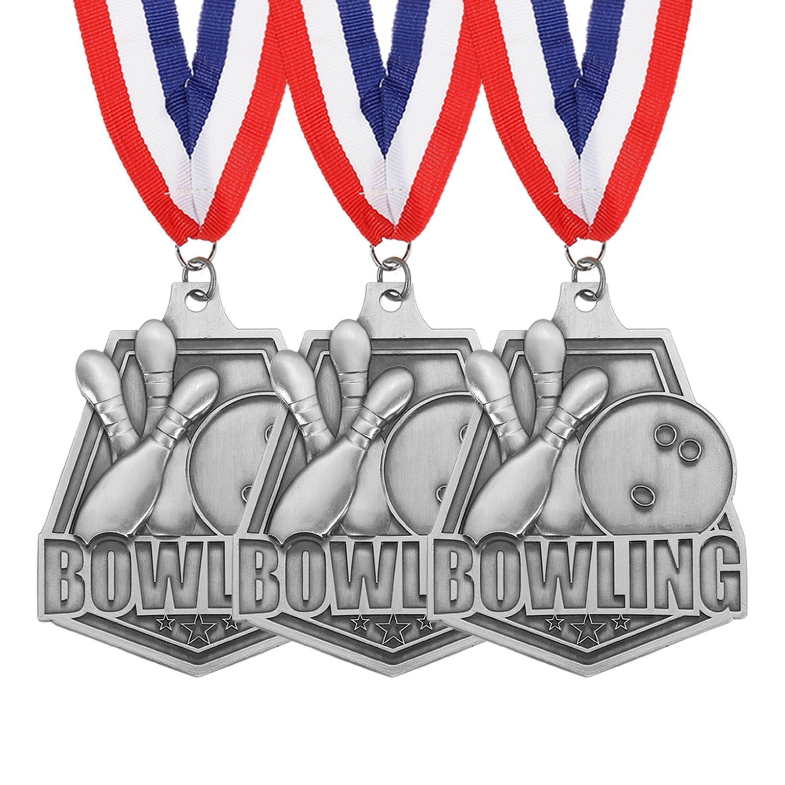 Uxcell Bowling Games Embossing Award Medals with Ribbons, Winner Medals ...
