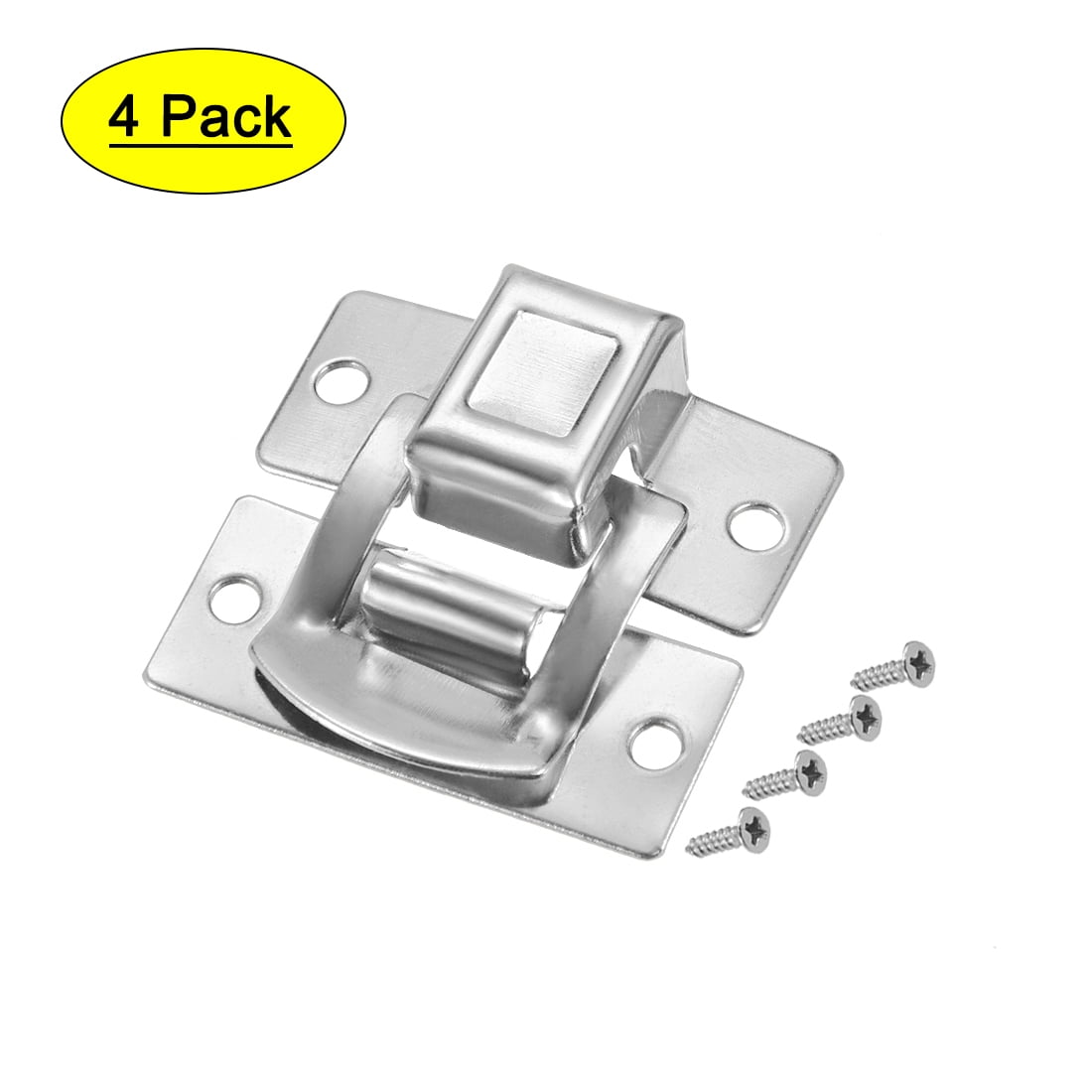 Uxcell Box Latch, Small Size Silver Tone Hasp Cases Catch w Screws 4Pcs ...