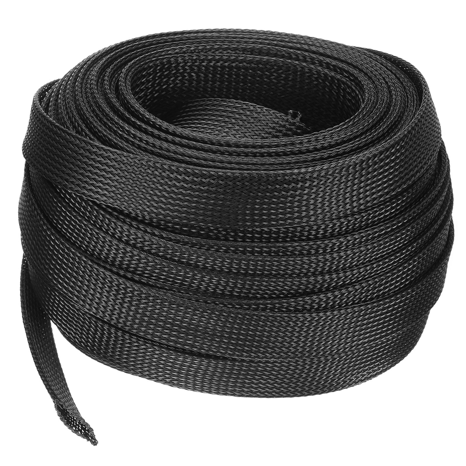 Uxcell Braided Sleeving Cable, 1" Black Expandable Wire Cable Sleeving ...