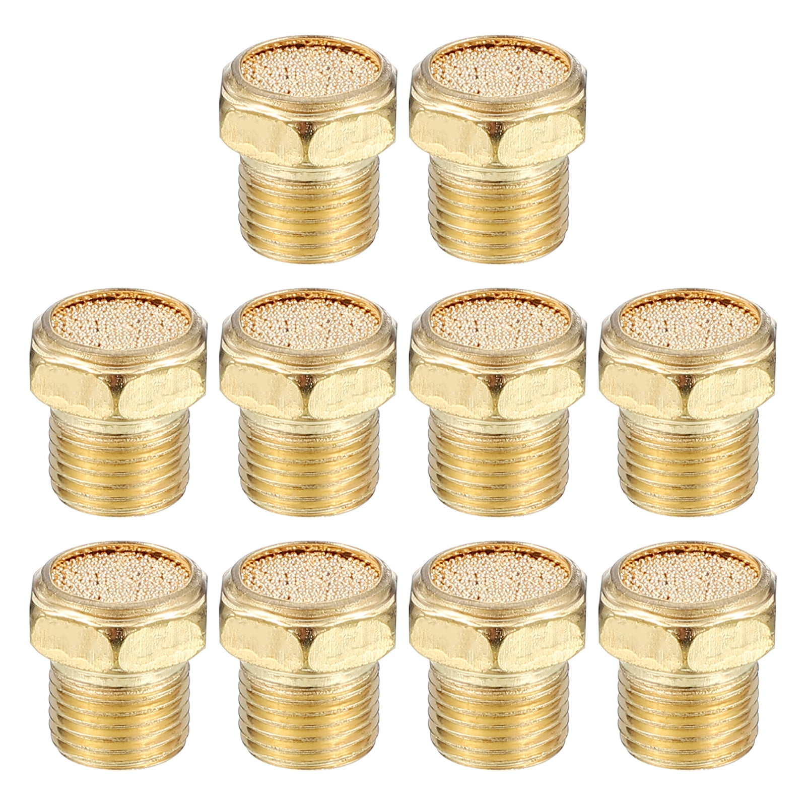 Uxcell Brass Air Pneumatic Mufflers G1/8" Male Pneumatic Noise Reduce ...