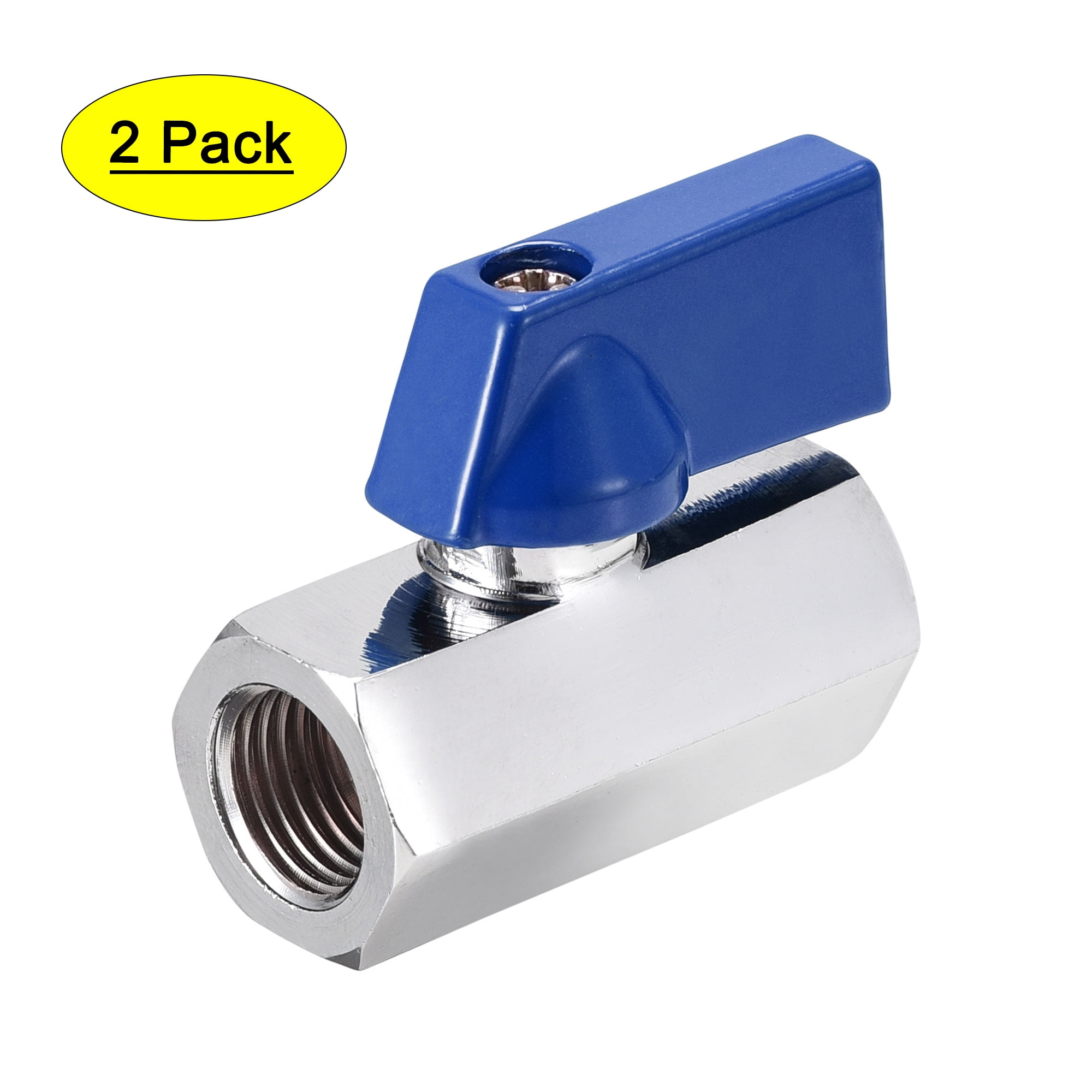 Uxcell Brass Ball Valve Shut Off Switch G1/4 Female to Female Polishing ...