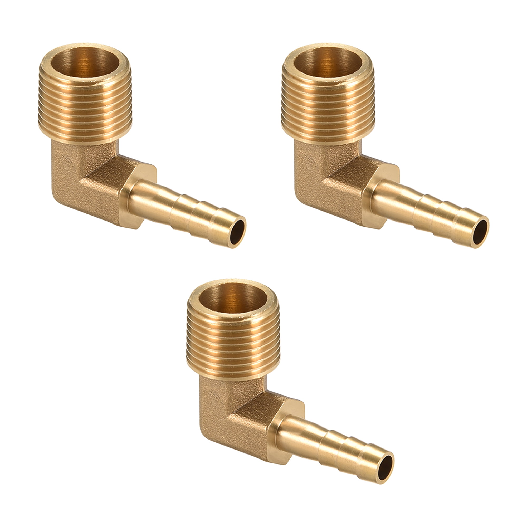 Uxcell Brass Barb Hose Fitting 90 Degree Elbow 6mm Barbed x 3/8 PT Male Pipe 3pcs - Walmart.com