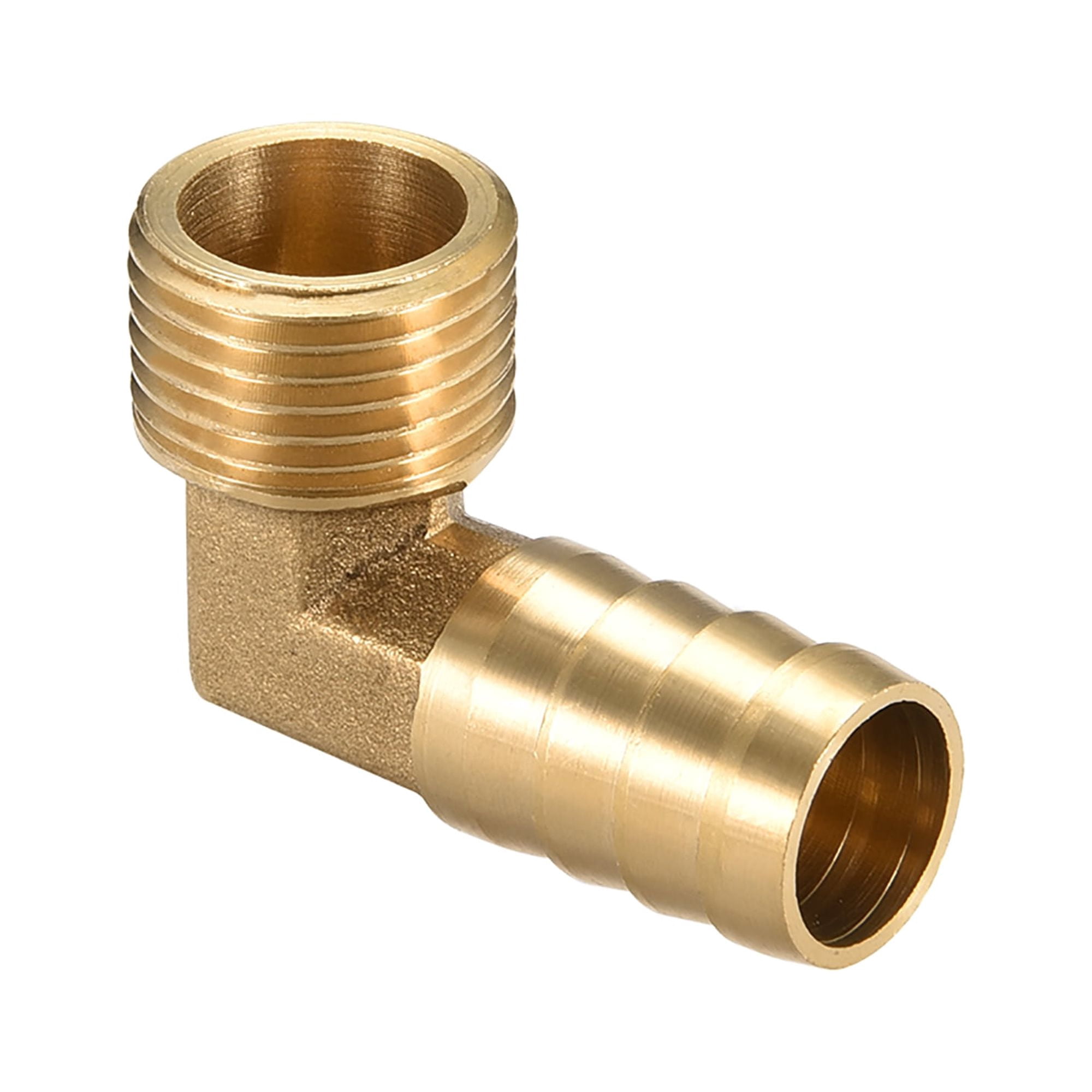 Uxcell Brass Barb Hose Fitting, Elbow Barbed to Male Pipe Adapter ...