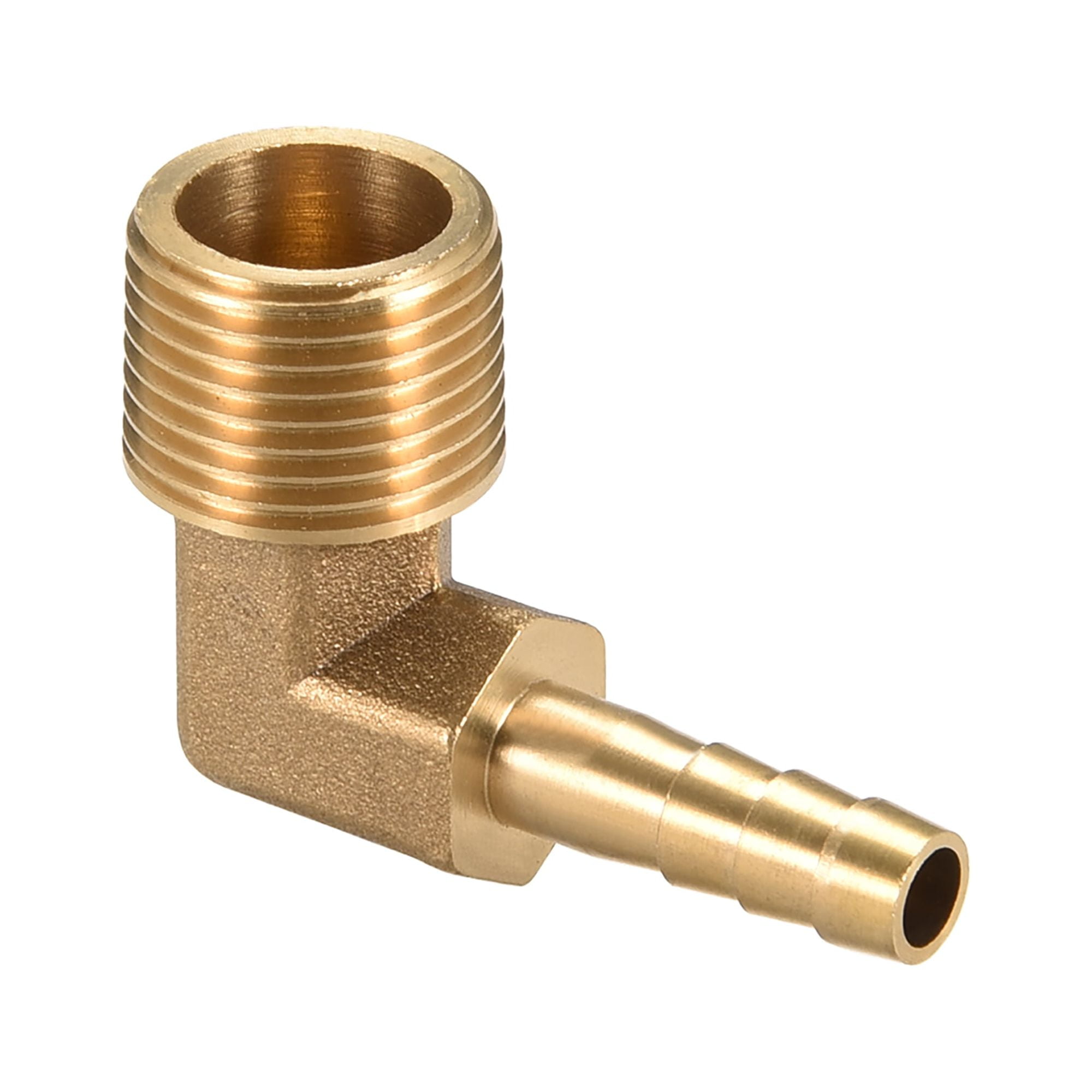 Uxcell Brass Barb Hose Fitting, Elbow Barbed to Pipe Adapters ...