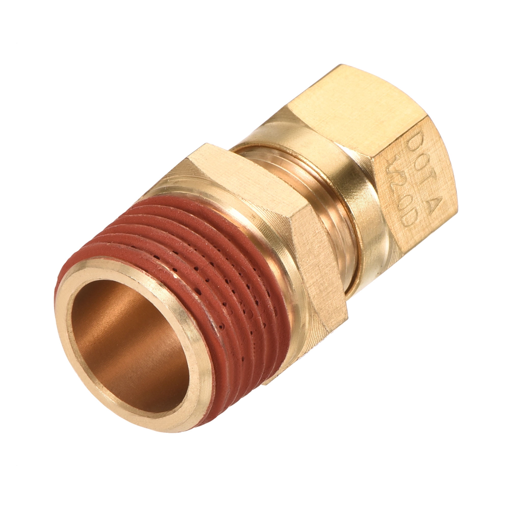 Uxcell Brass Compression Tube Fitting 1/2NPT x 1/2" Tube OD Straight ...