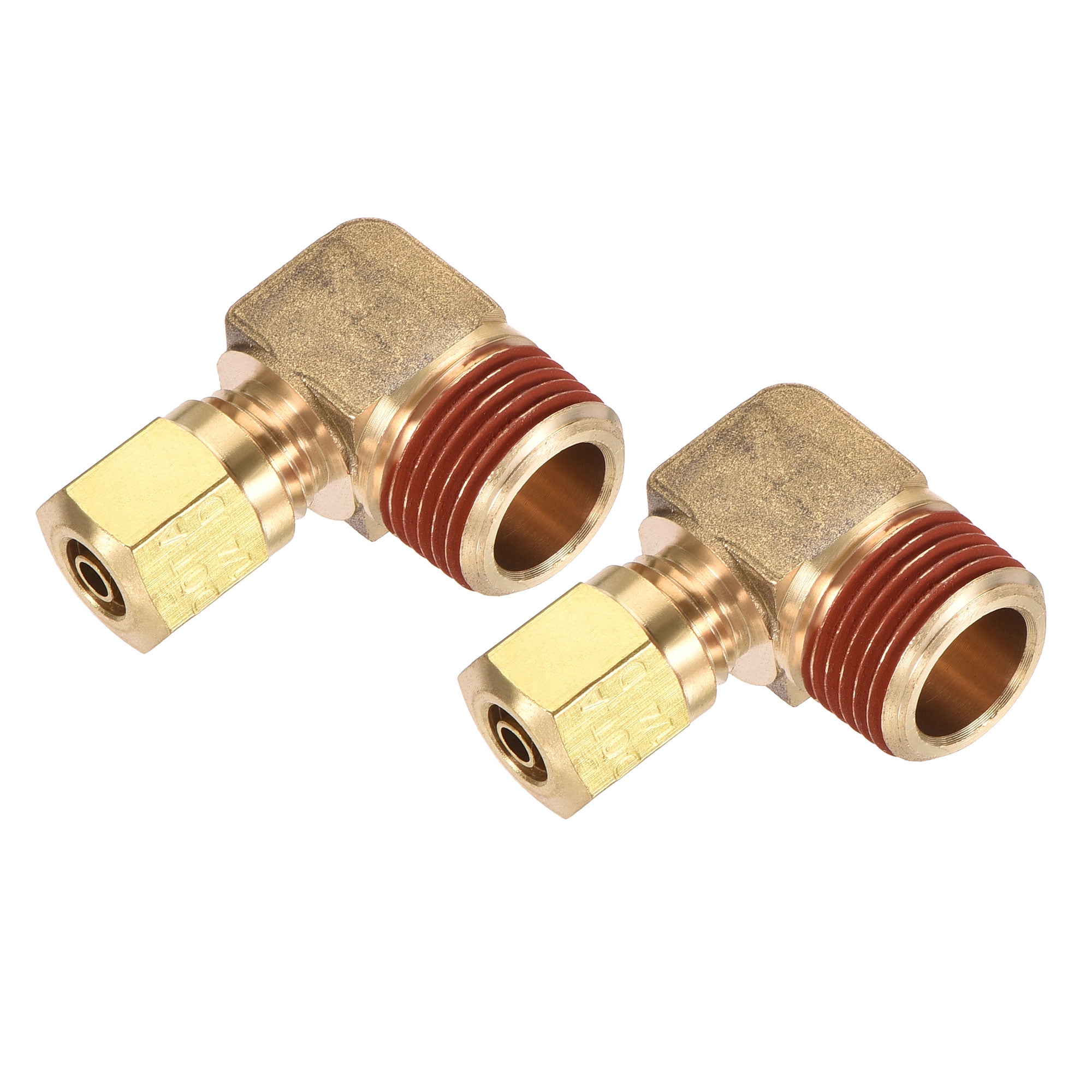 Uxcell Brass Elbow Compression Tube Fitting Degree Coupling 1/4" x 3 ...