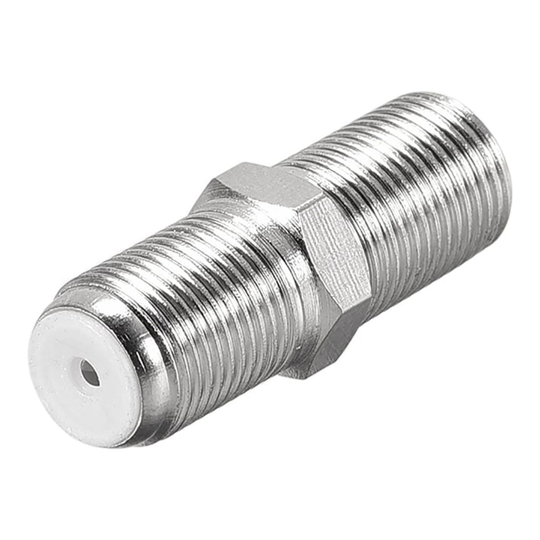 Uxcell Brass F Type Female to Female Coaxial Cable Connector Nickel ...