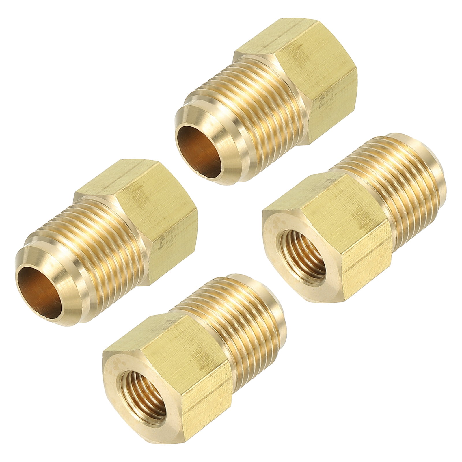 Uxcell Brass Flare Tube Fitting Coupling Gas Adapter, SAE Thread Pipe ...