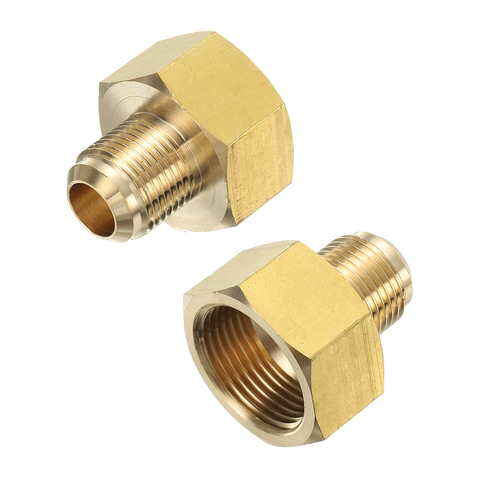 Uxcell Brass Flare Tube Fitting Coupling Gas Adapter, SAE Thread Pipe ...