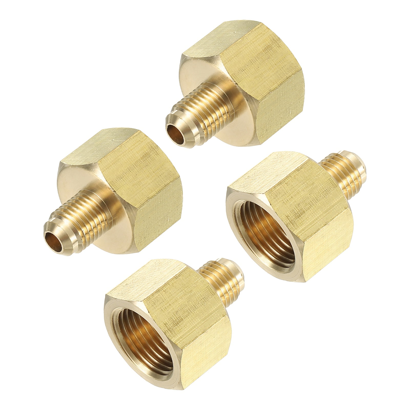 Uxcell Brass Flare Tube Fitting Coupling Gas Adapter, SAE Thread Pipe Connector for Air ...