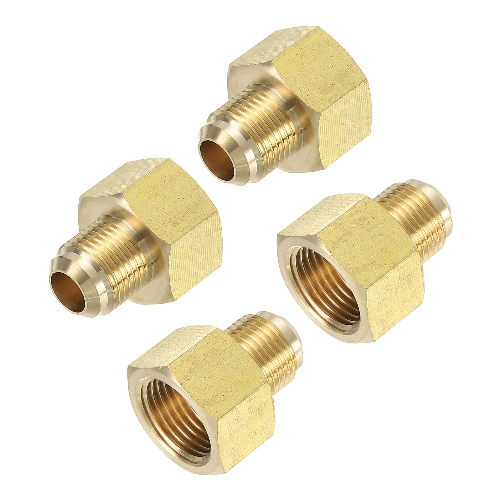 Uxcell Brass Flare Tube Fitting Coupling Gas Adapter, SAE Thread Pipe Connector for Air ...