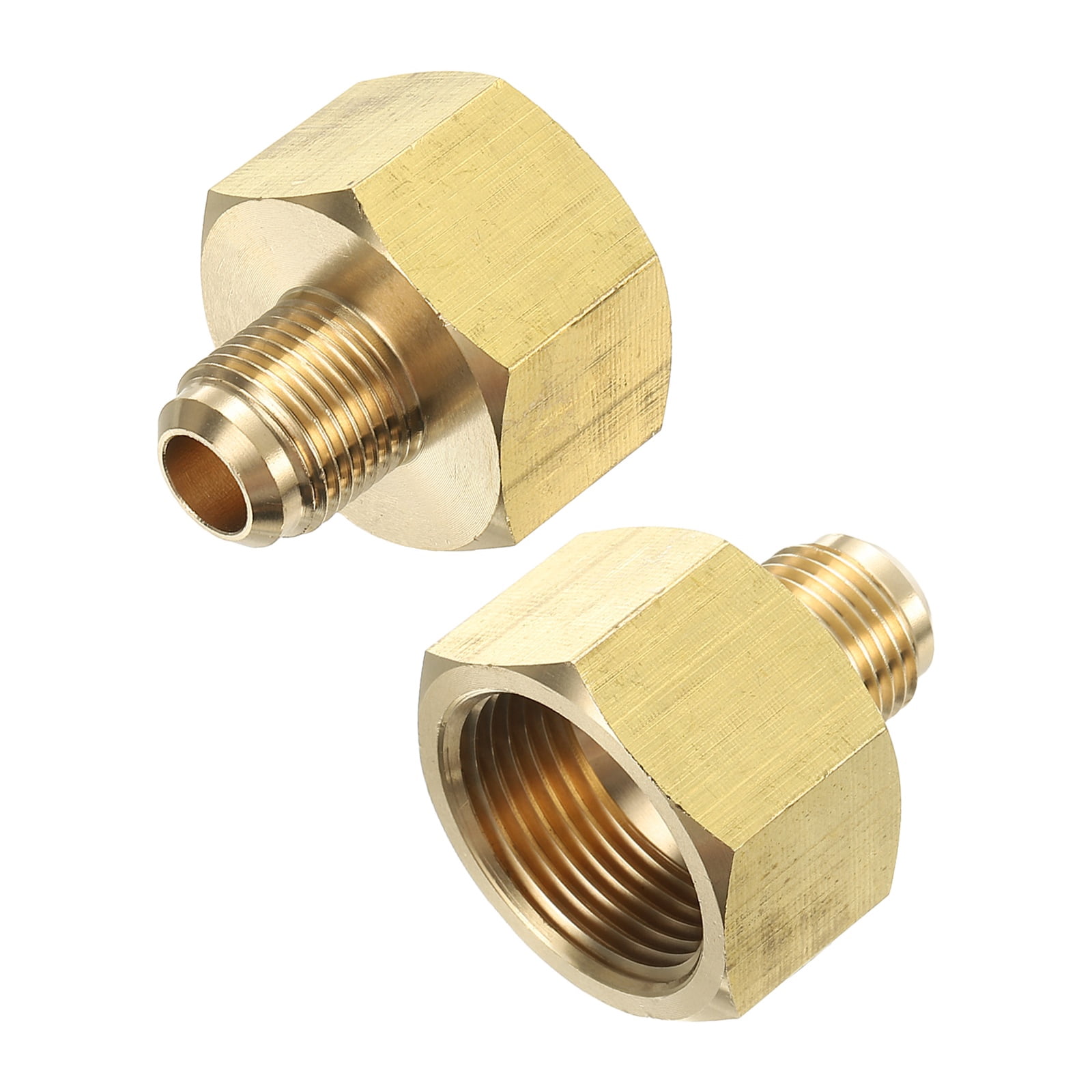 Uxcell Brass Flare Tube Fitting Coupling Gas Adapter, SAE Thread Pipe ...