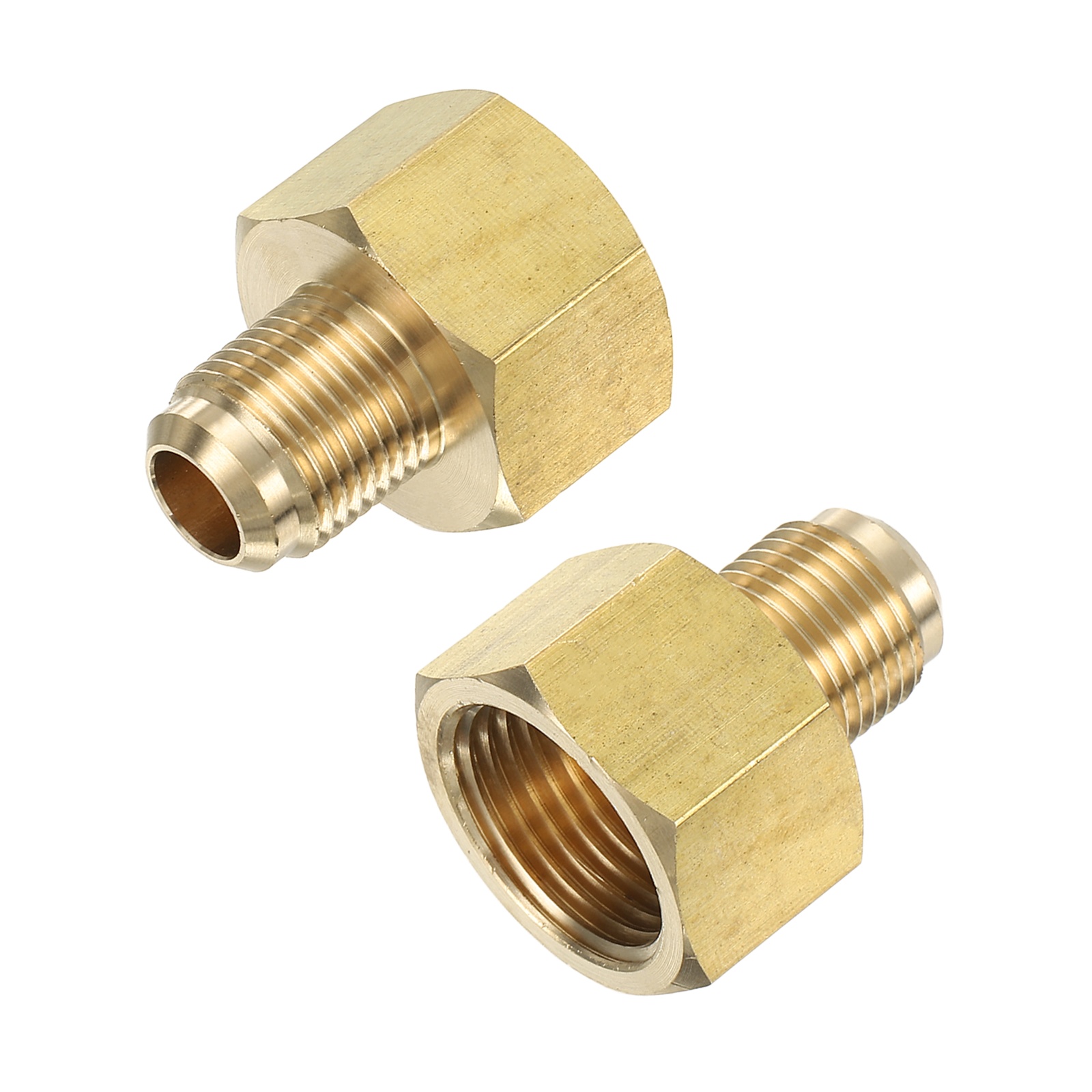 Uxcell Brass Flare Tube Fitting Coupling Gas Adapter, SAE Thread Pipe ...