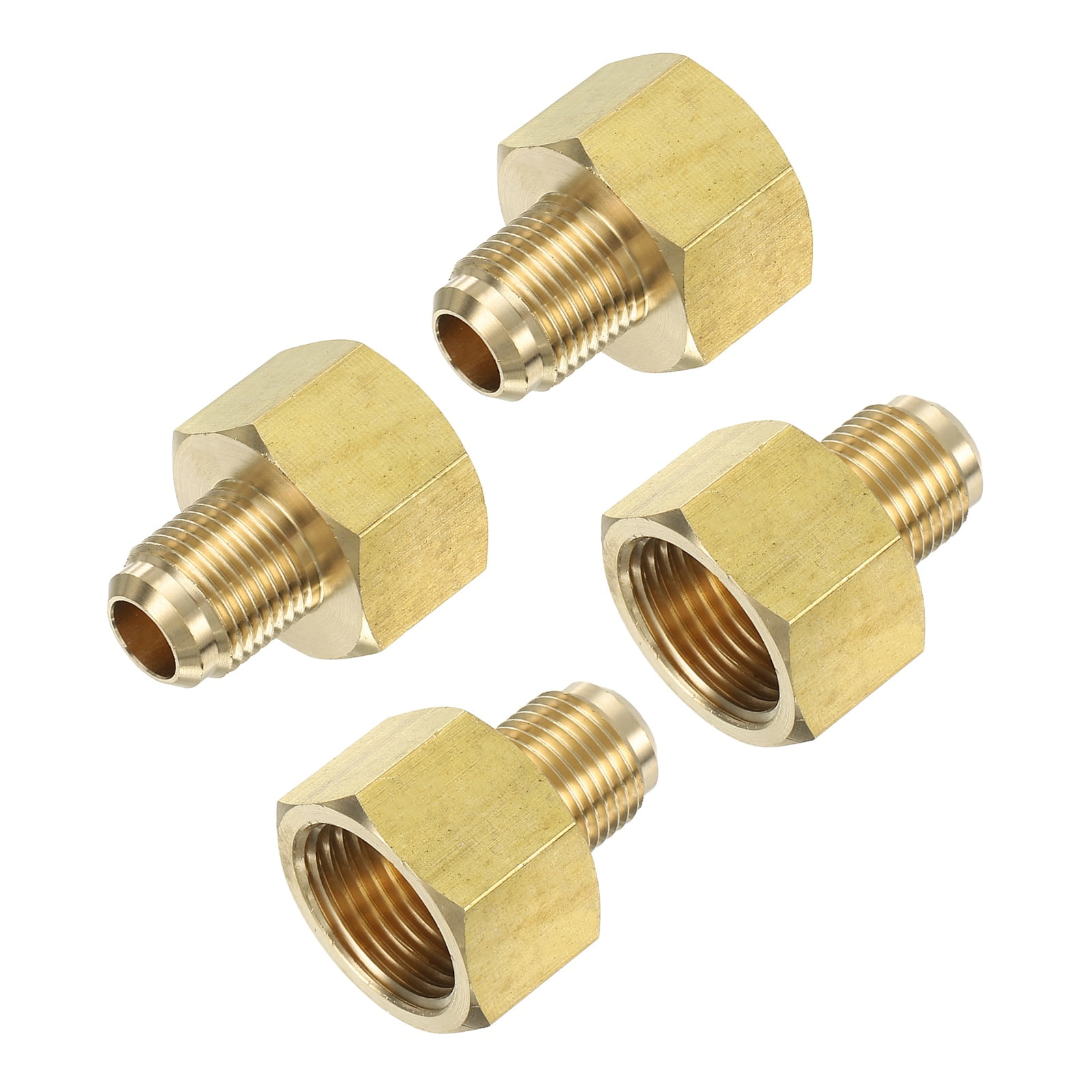 Uxcell Brass Flare Tube Fitting Coupling Gas Adapter, SAE Thread Pipe Connector for Air ...