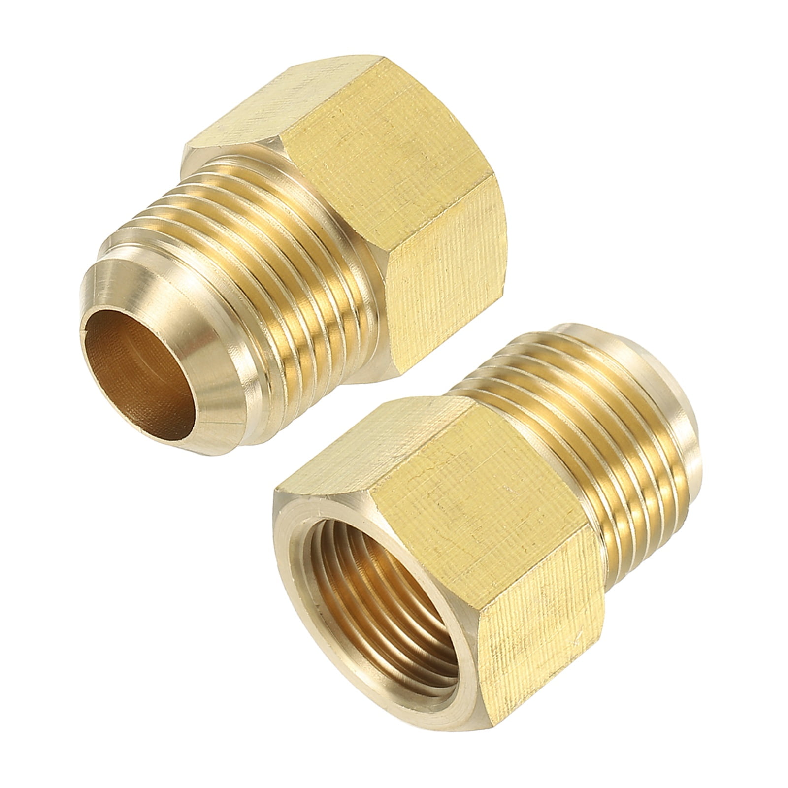 Uxcell Brass Flare Tube Fitting Coupling Gas Adapter, SAE Thread Pipe Connector for Air ...