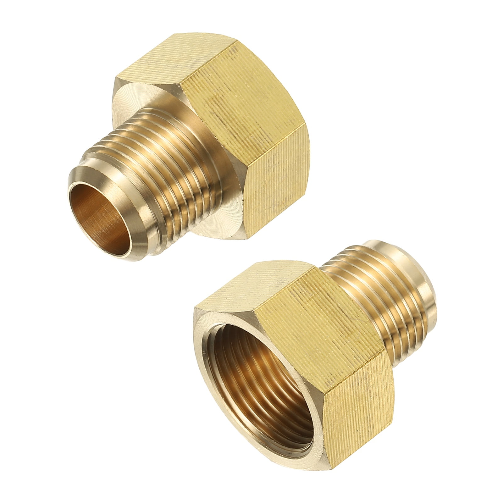 Uxcell Brass Flare Tube Fitting Coupling Gas Adapter, SAE Thread Pipe ...