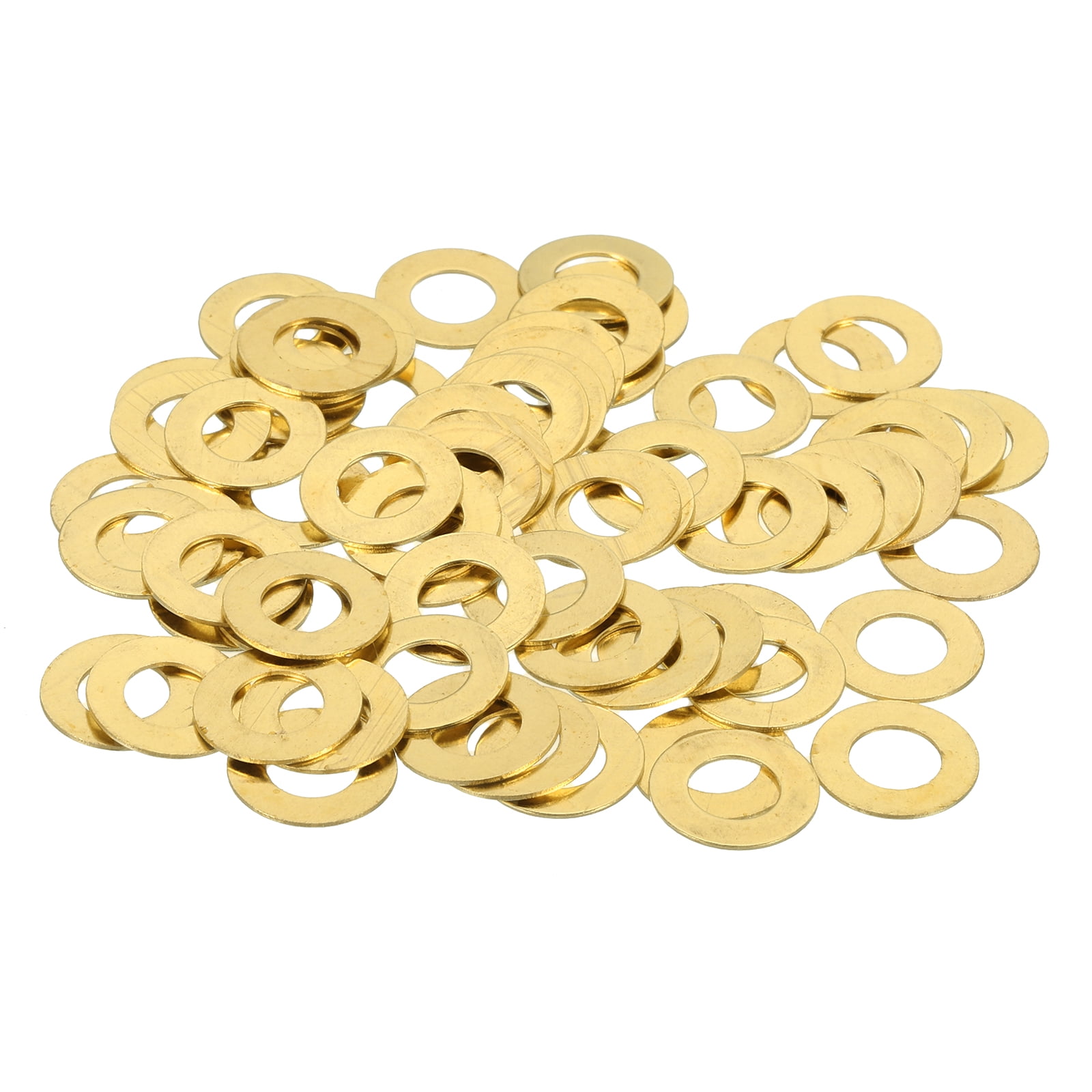 Uxcell Brass Flat Washer, 1/2" OD x 1/4" ID x 0.5mm Fenders Washers ...