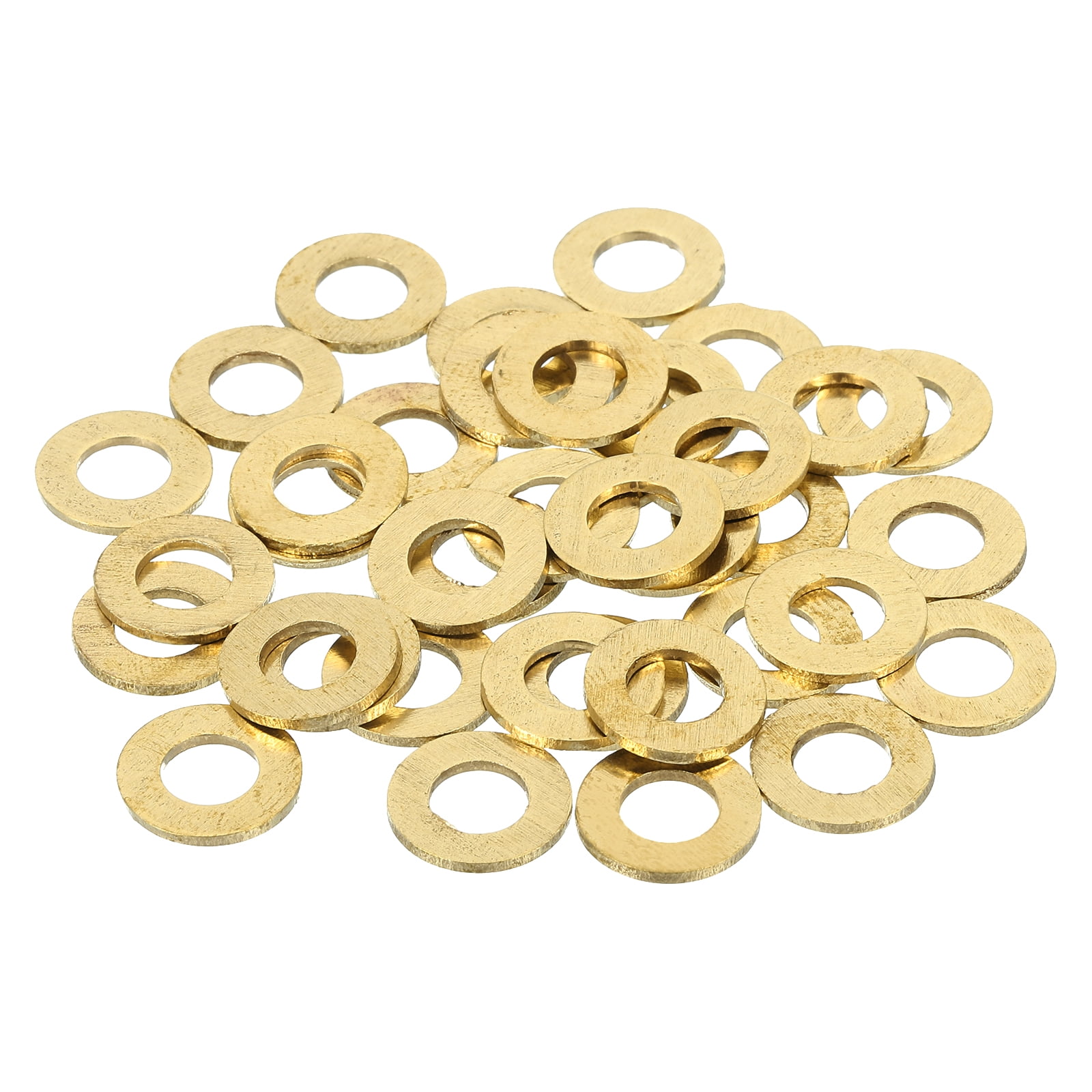 Uxcell Brass Flat Washer, 1/2" OD x 1/4" ID x 1mm Fenders Washers ...