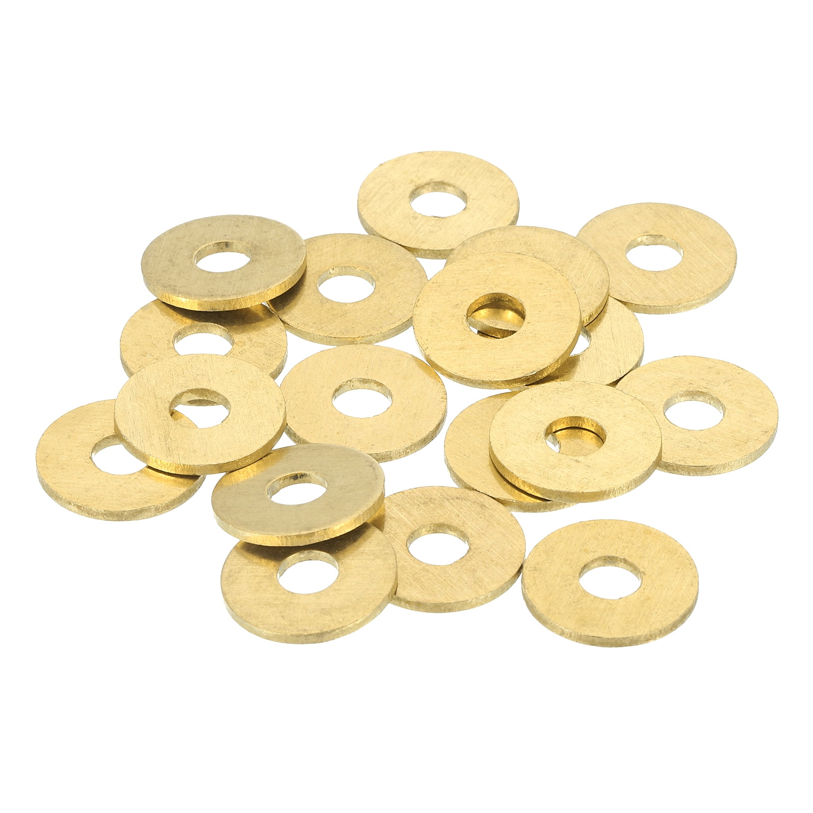 Uxcell Brass Flat Washer, 11/16" OD x 1/4" ID x 1.5mm Fenders Washers ...