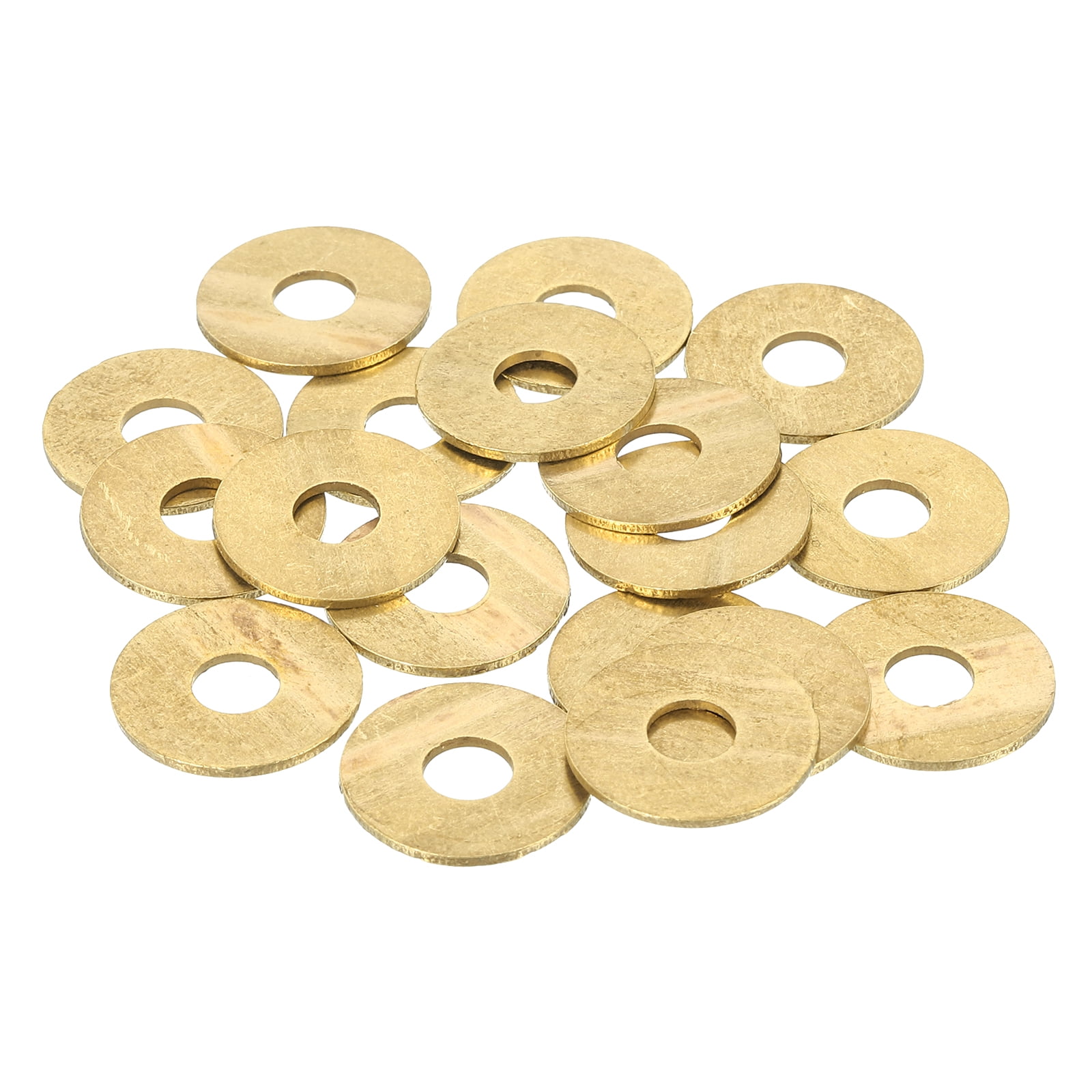 Uxcell Brass Flat Washer, 11/16" OD x 1/4" ID x 1mm Fenders Washers ...