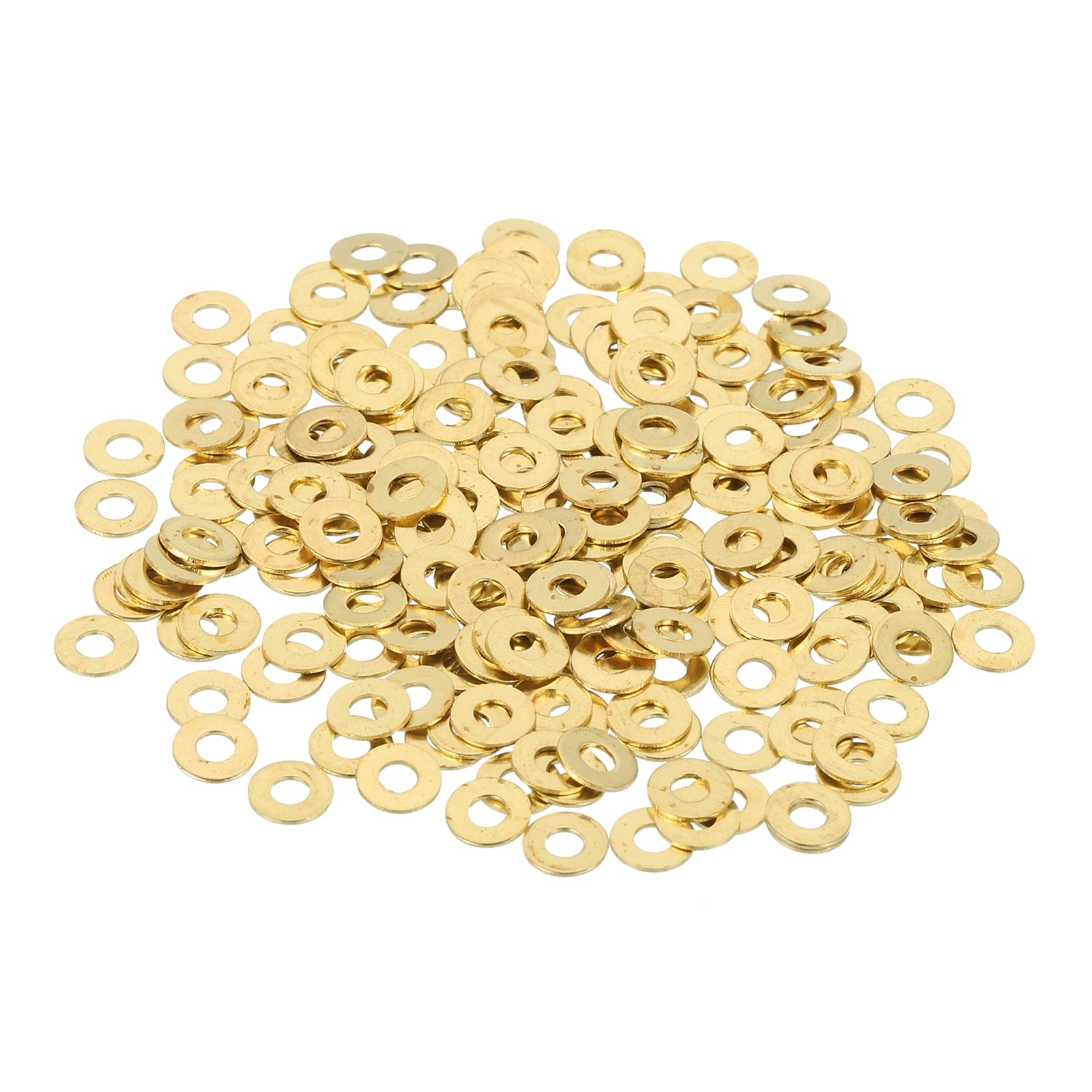 Uxcell Brass Flat Washer, 3/16" OD x 1/16" ID x 0.4mm Fenders Washers ...