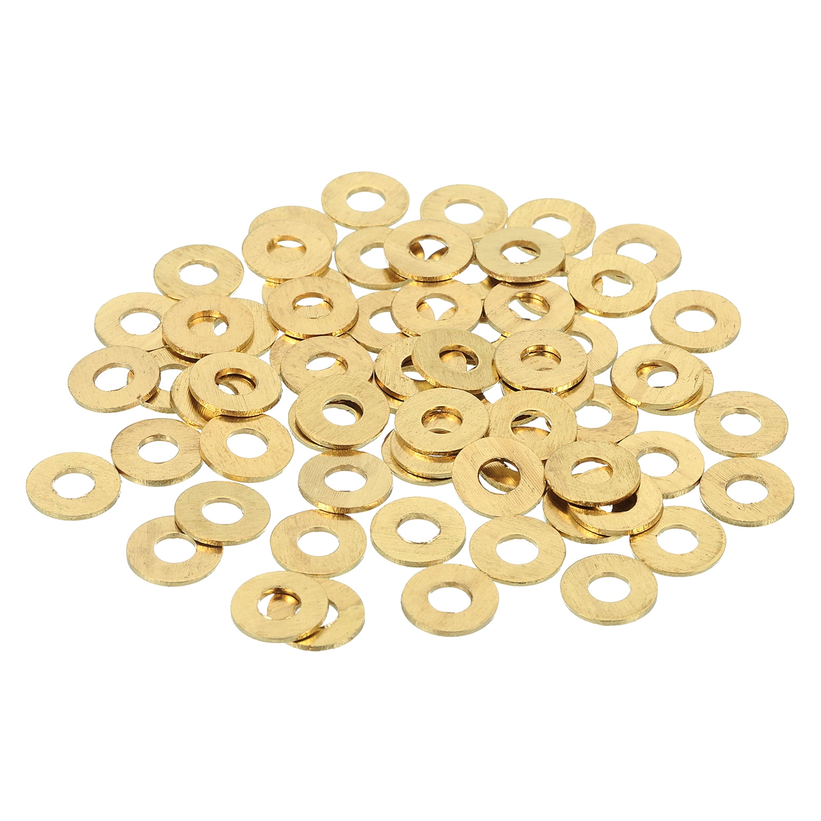 Uxcell Brass Flat Washer, 3/8" OD x 3/16" ID x 1mm Fenders Washers Assortment M4 Washer for ...