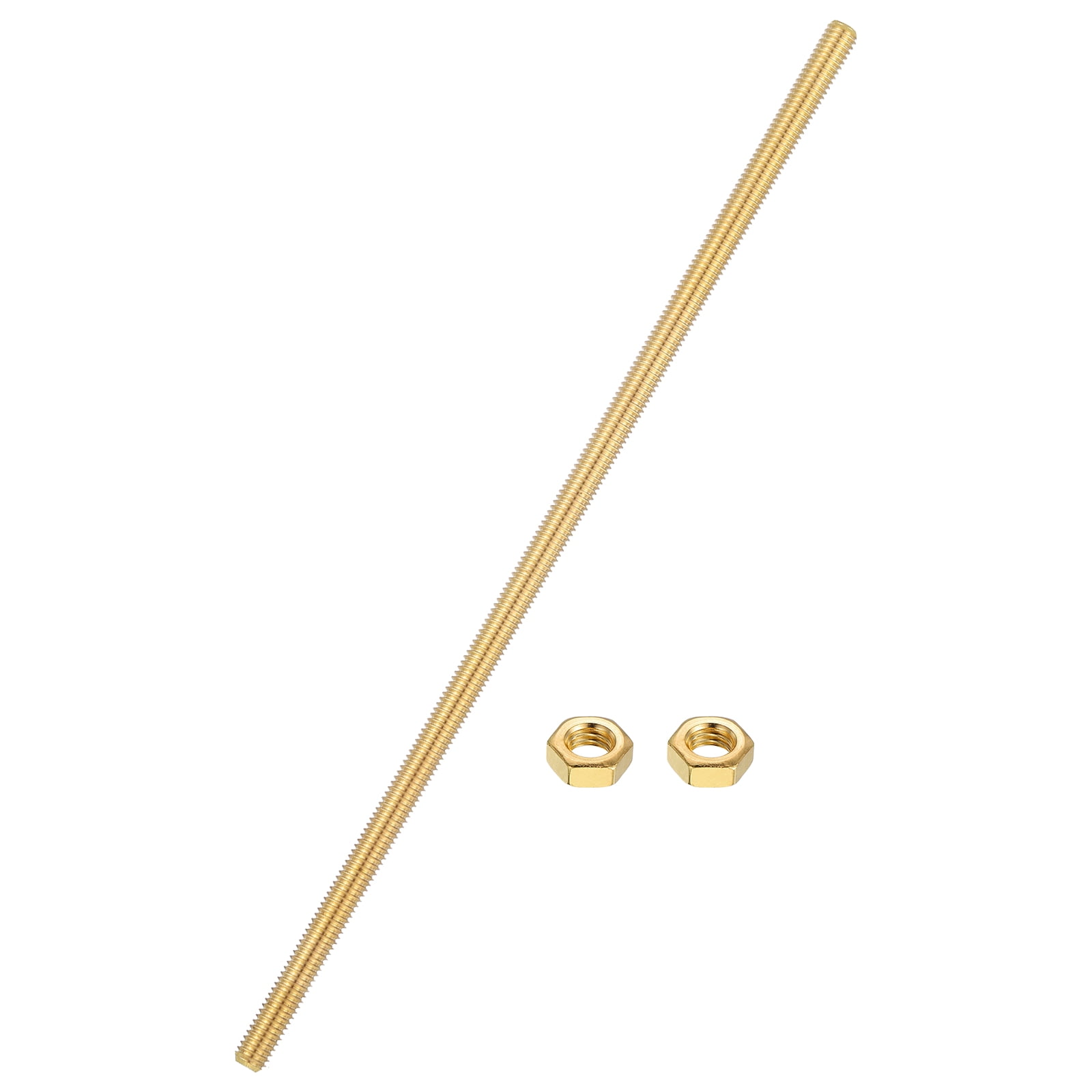 Uxcell Brass Fully Threaded Rod, M6x1mm Pitch Right Hand Threads Studs ...