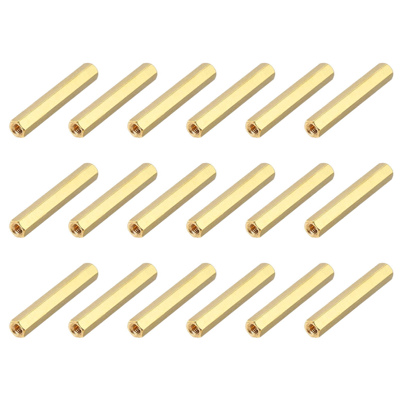 Uxcell Brass Hex Coupling Nuts, M3x30mm Female Thread Hexagonal ...