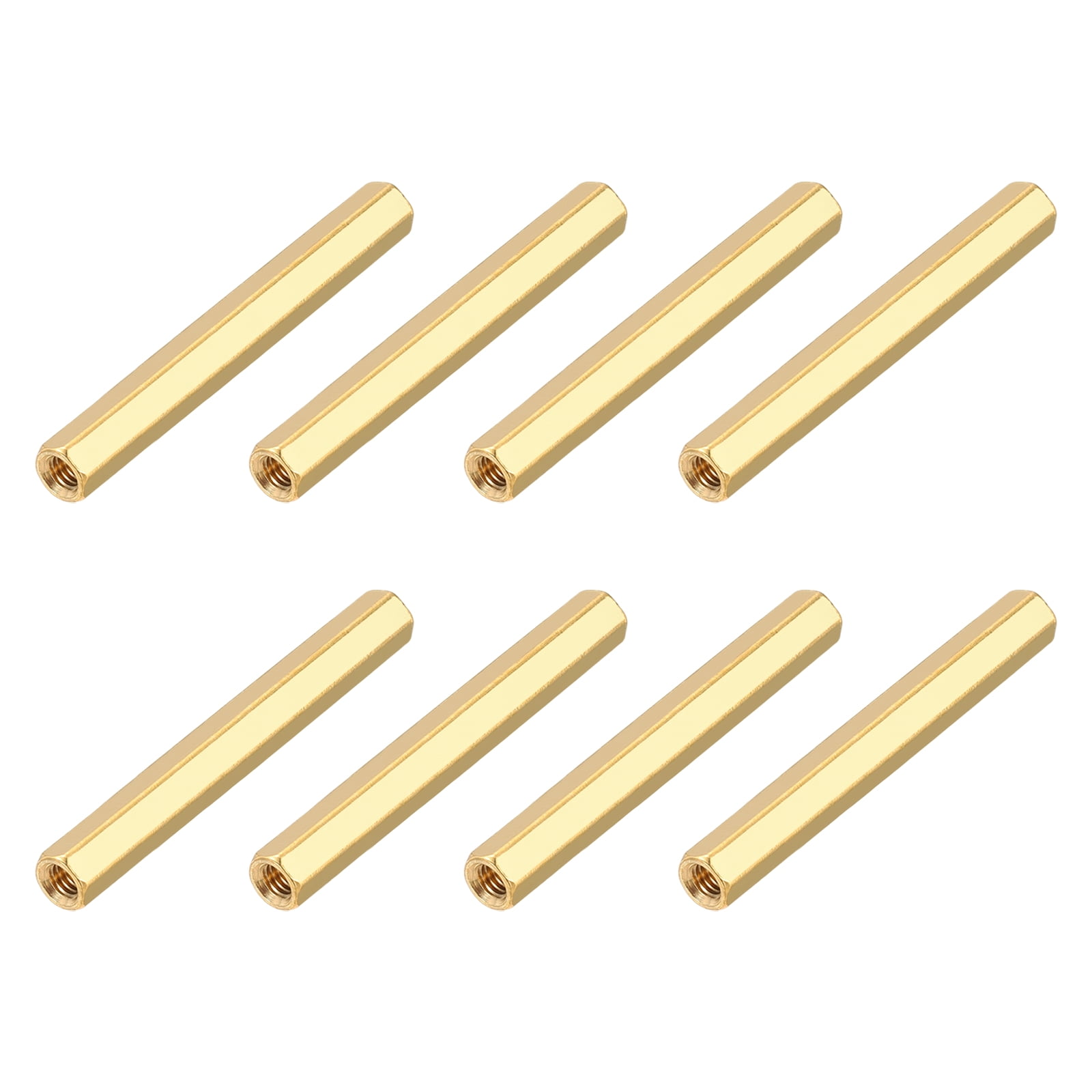 Uxcell Brass Hex Coupling Nuts, M4x50mm Female Thread Hexagonal ...
