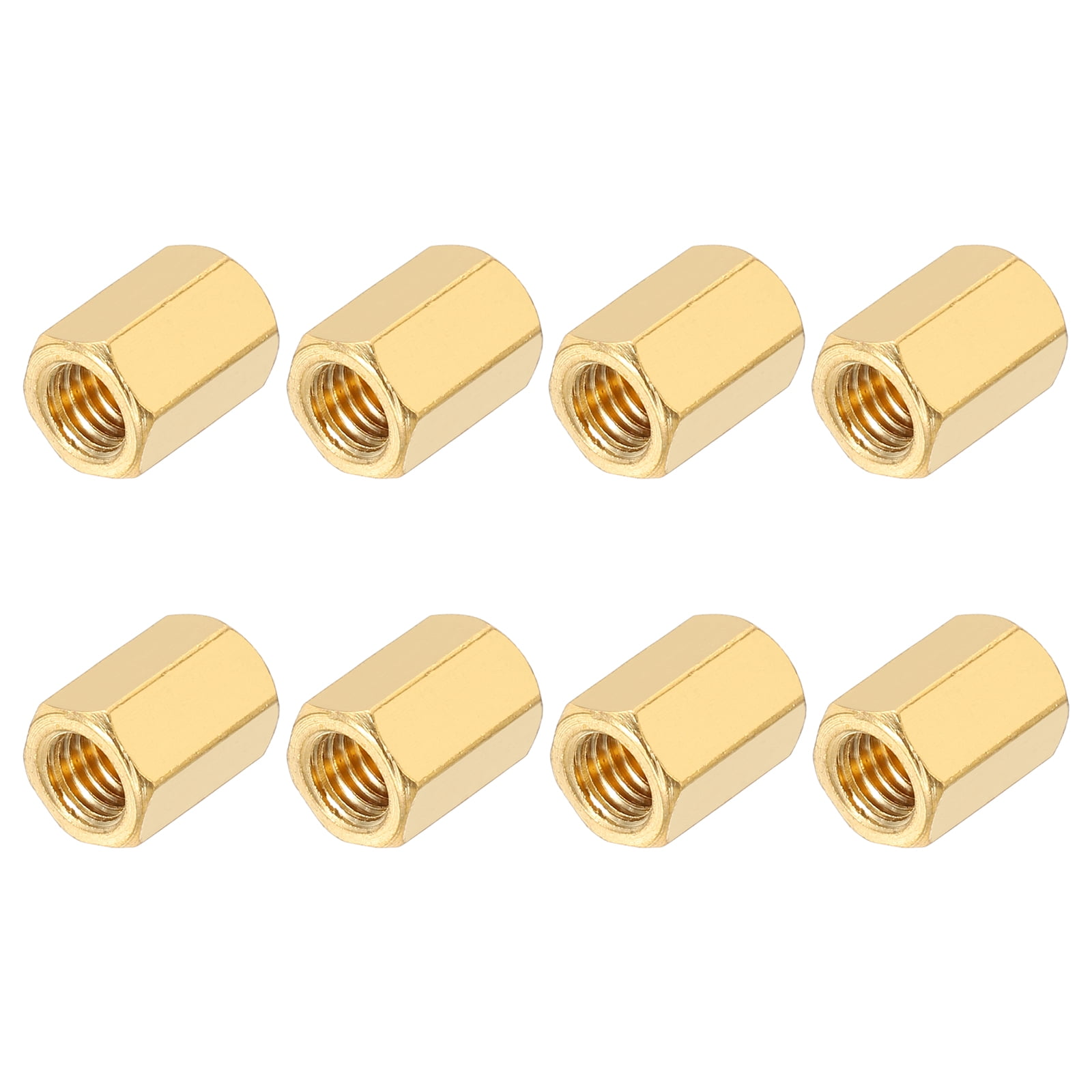 Uxcell Brass Hex Coupling Nuts, M5x10mm Female Thread Hexagonal ...