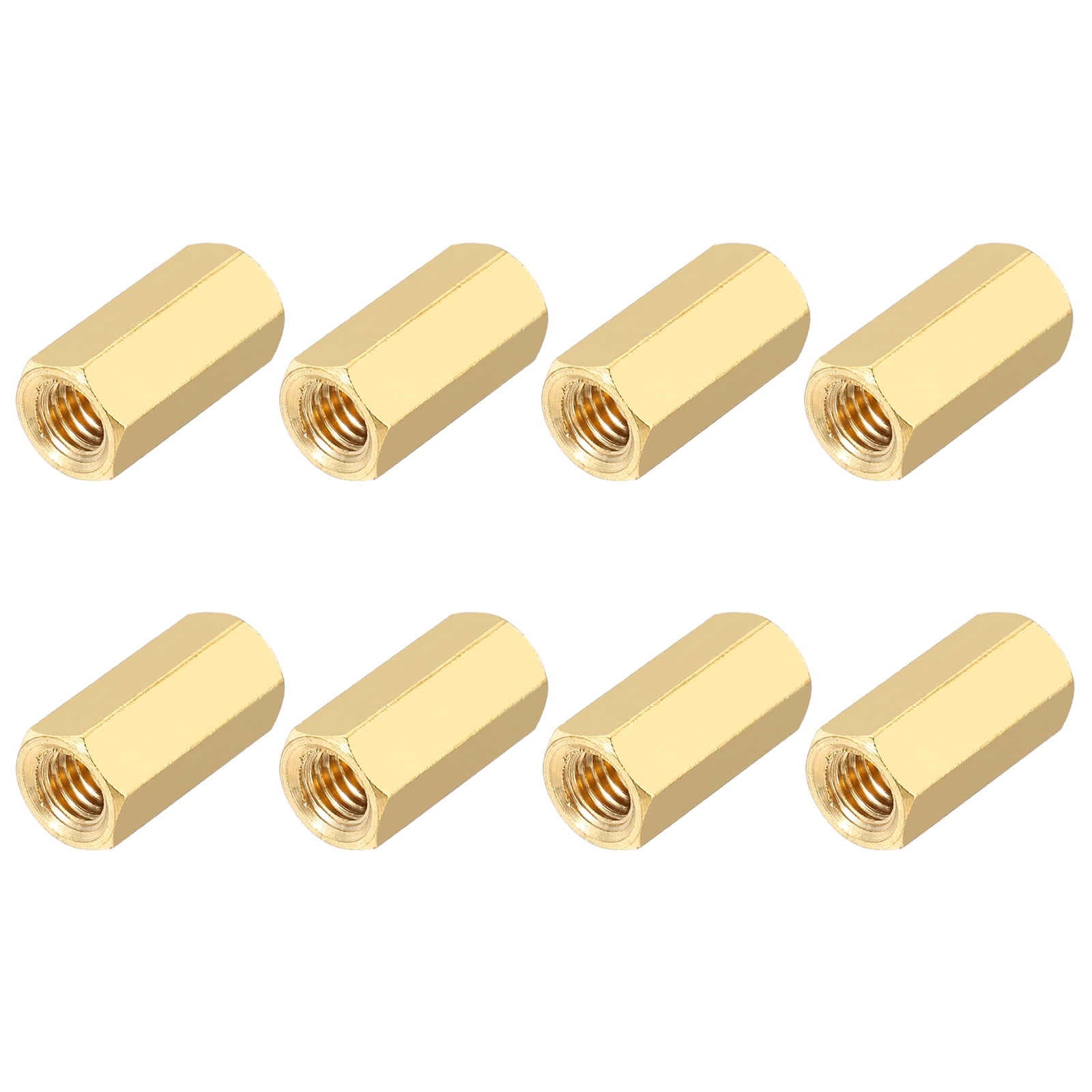 Uxcell Brass Hex Coupling Nuts, M5x15mm Female Thread Hexagonal ...