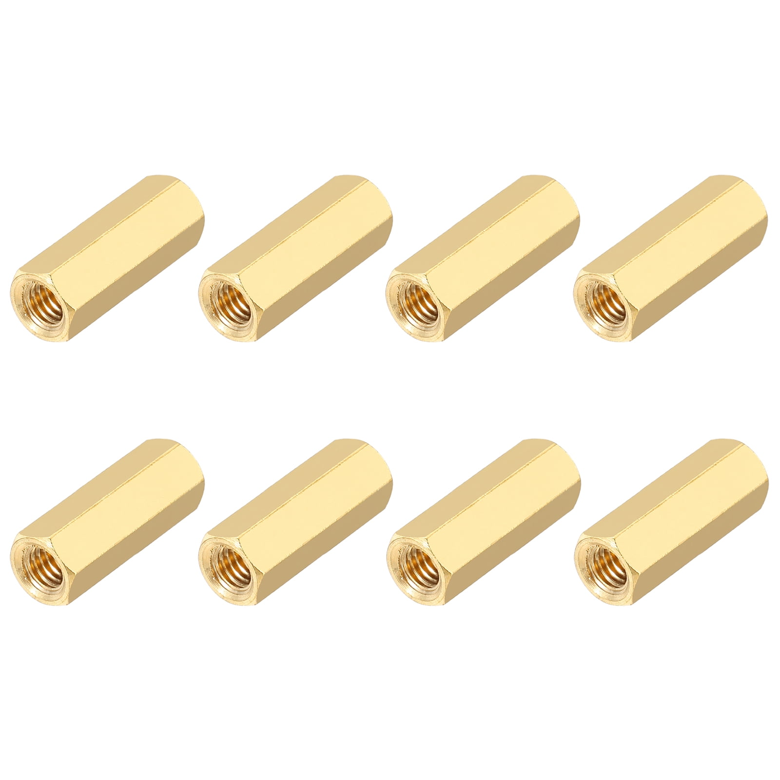 Uxcell Brass Hex Coupling Nuts, M5x20mm Female Thread Hexagonal ...