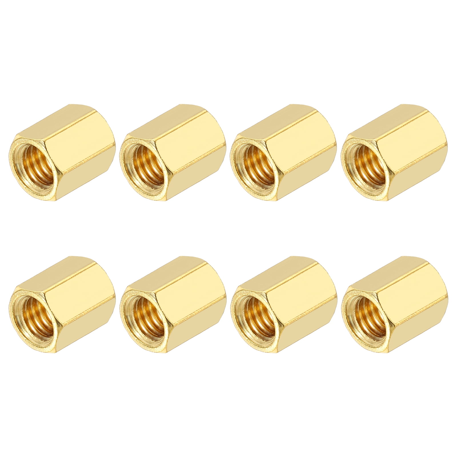 Uxcell Brass Hex Coupling Nuts, M6x10mm Female Thread Hexagonal ...