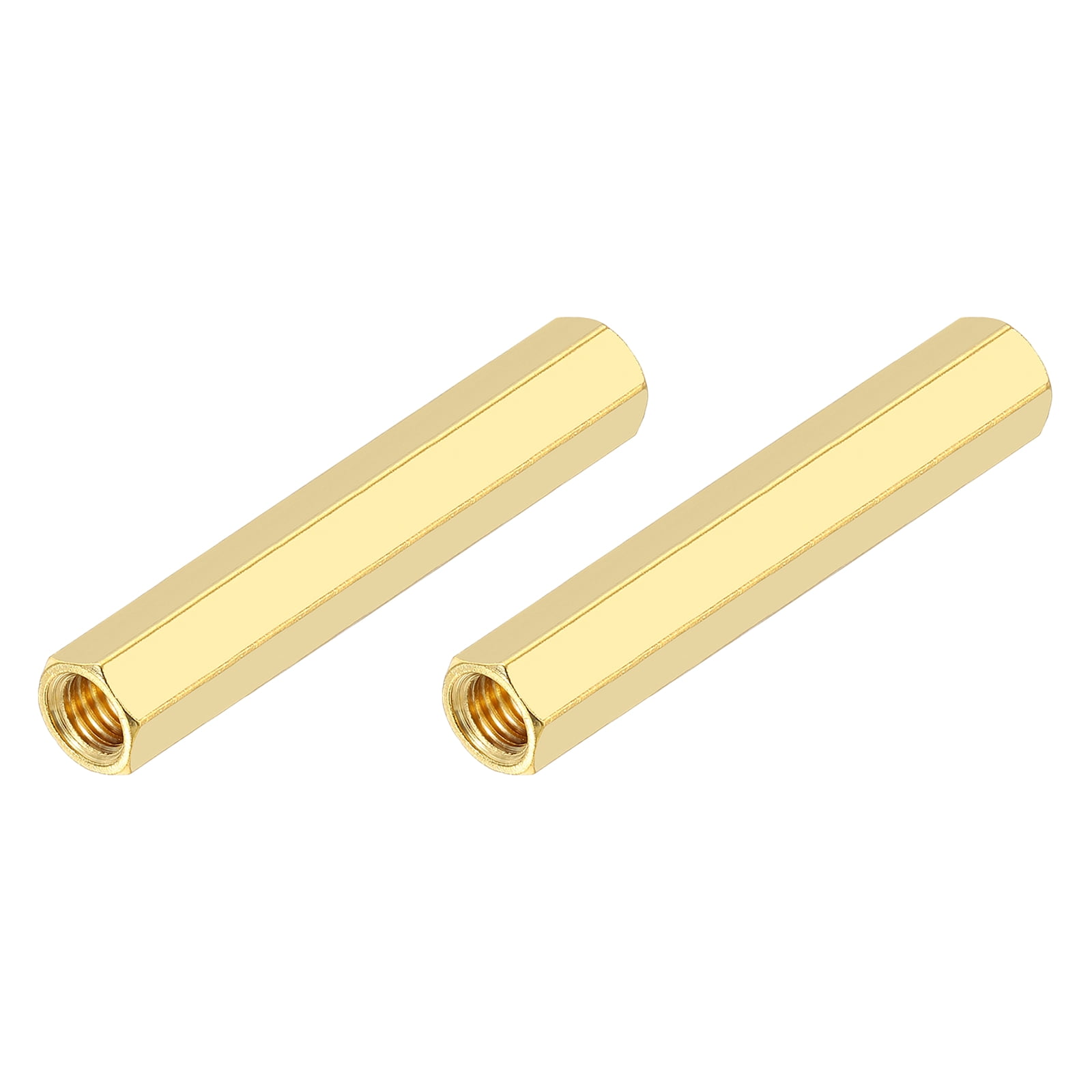 Uxcell Brass Hex Coupling Nuts, M6x40mm Female Thread Hexagonal ...