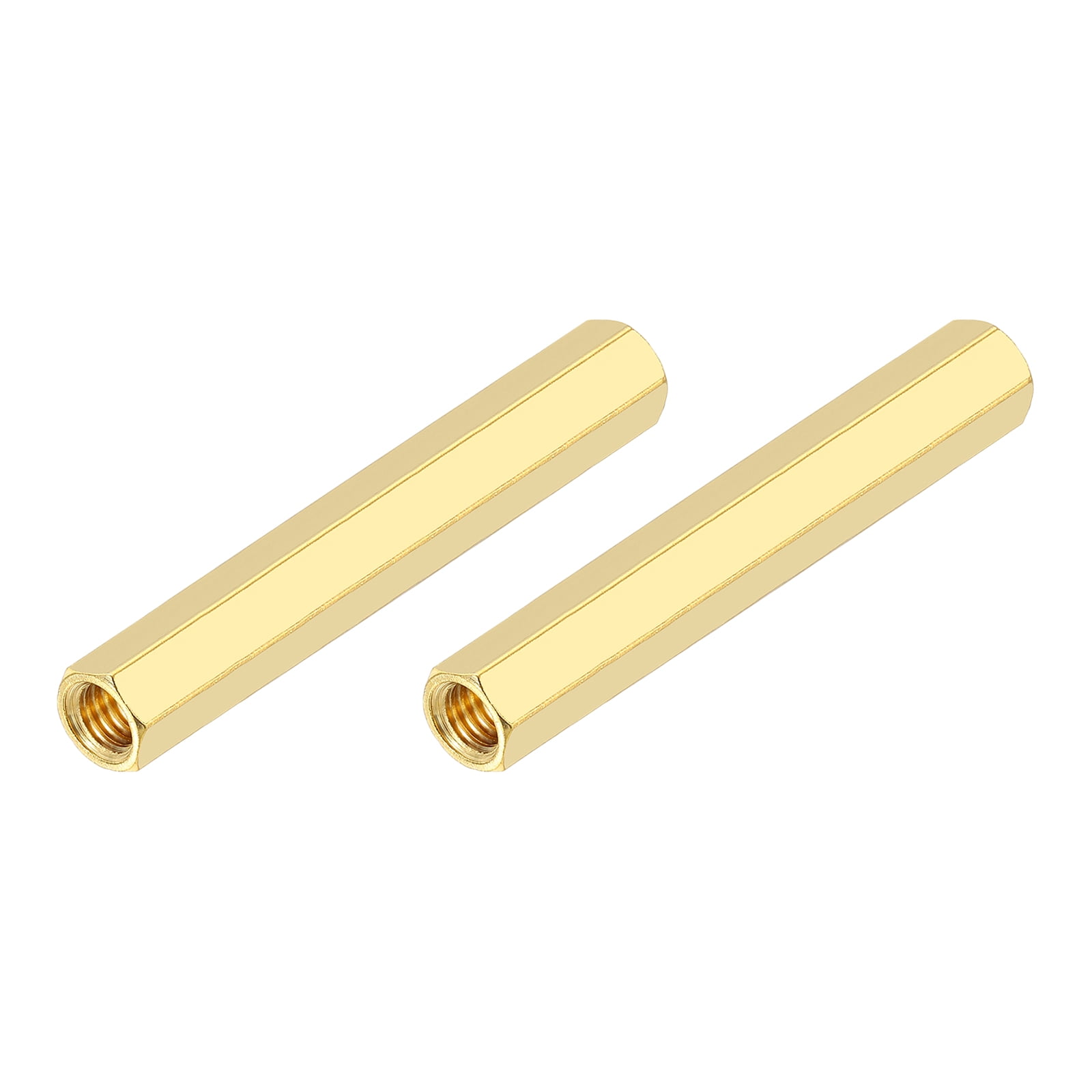 Uxcell Brass Hex Coupling Nuts, M6x45mm Female Thread Hexagonal ...